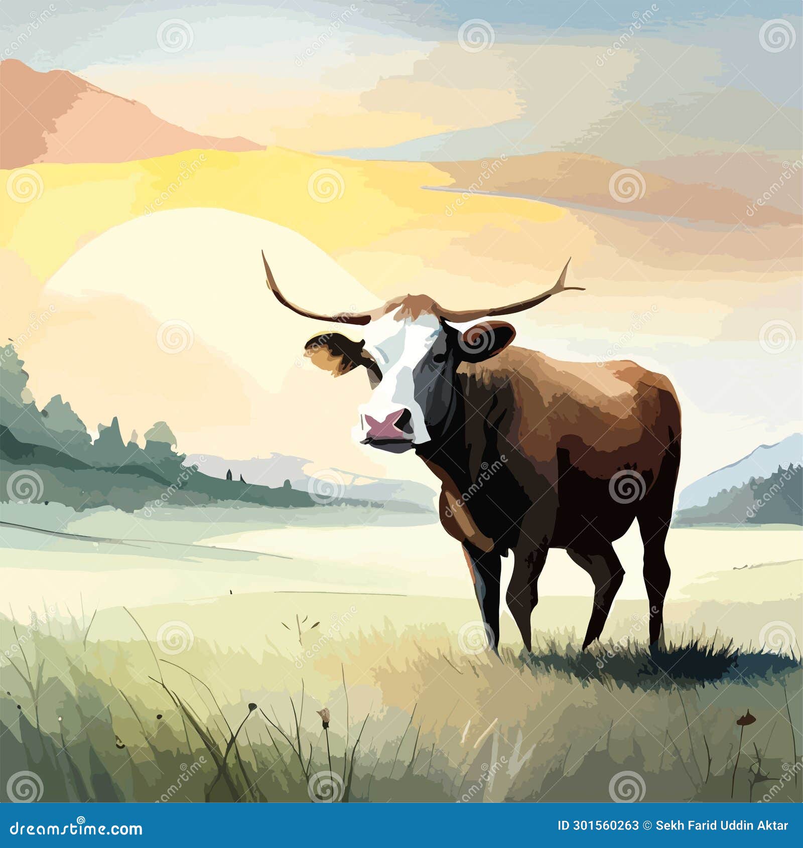 Caw Watercolor Art & Illustration on Nice Background AI Genereted Stock ...