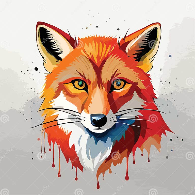 A Vibrant Watercolor Fox Illustration, Watercolor Illustration a Fox ...