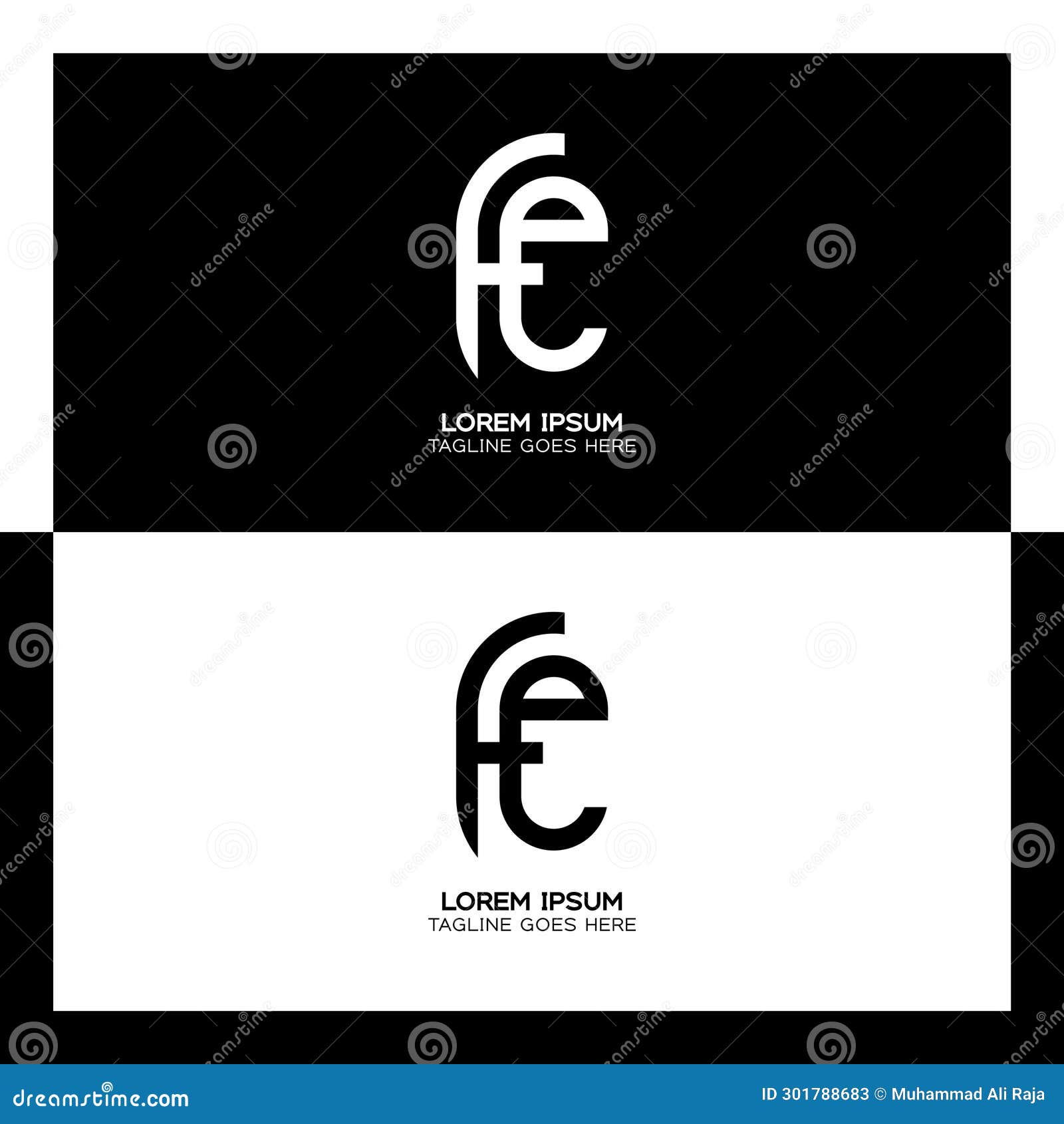 FE Initial Letters Linked Elegant Logo. Letter F and E Pattern Design ...