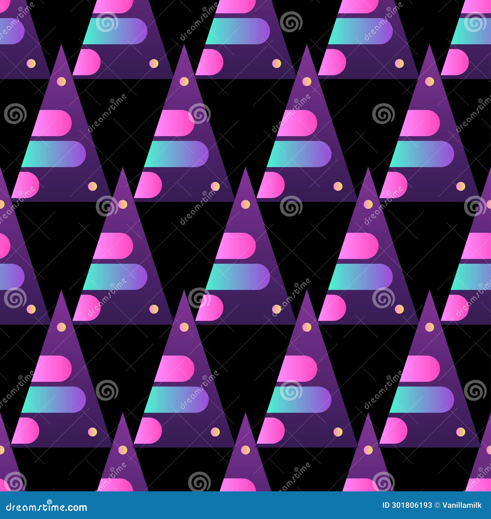 Seamless Textile Fabric Swatch Template. Geometric Triangle Cone ...