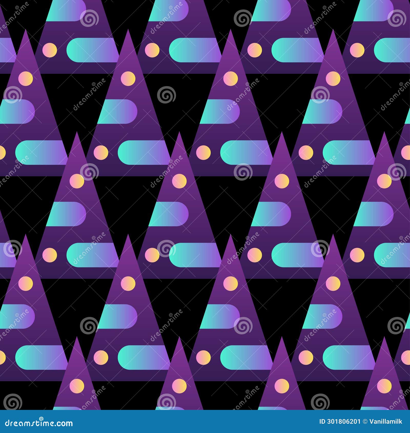 Seamless Textile Fabric Swatch Template. Geometric Triangle Cone ...