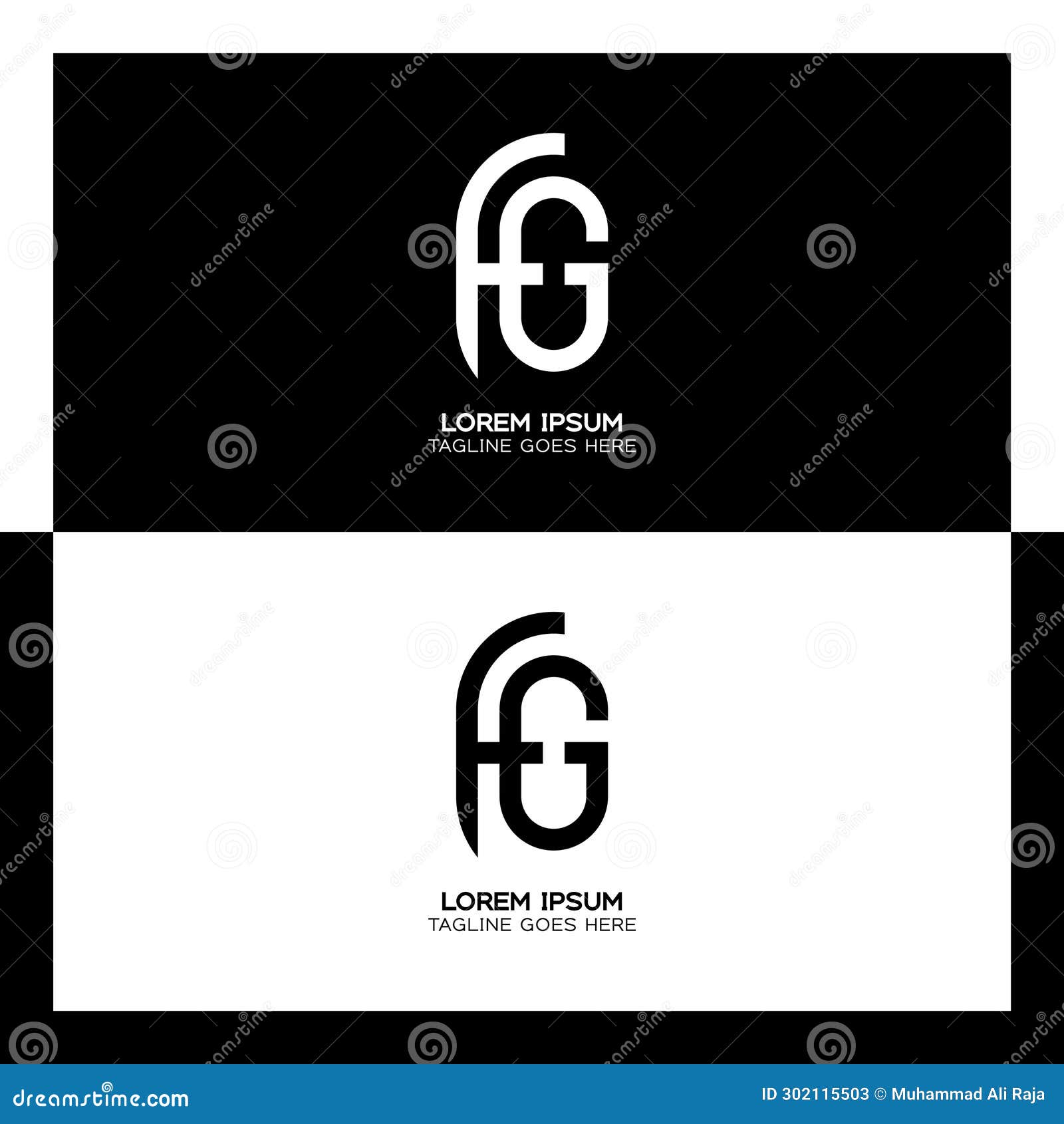 FG Initial Letters Linked Elegant Logo. Letter F and G Pattern Design ...