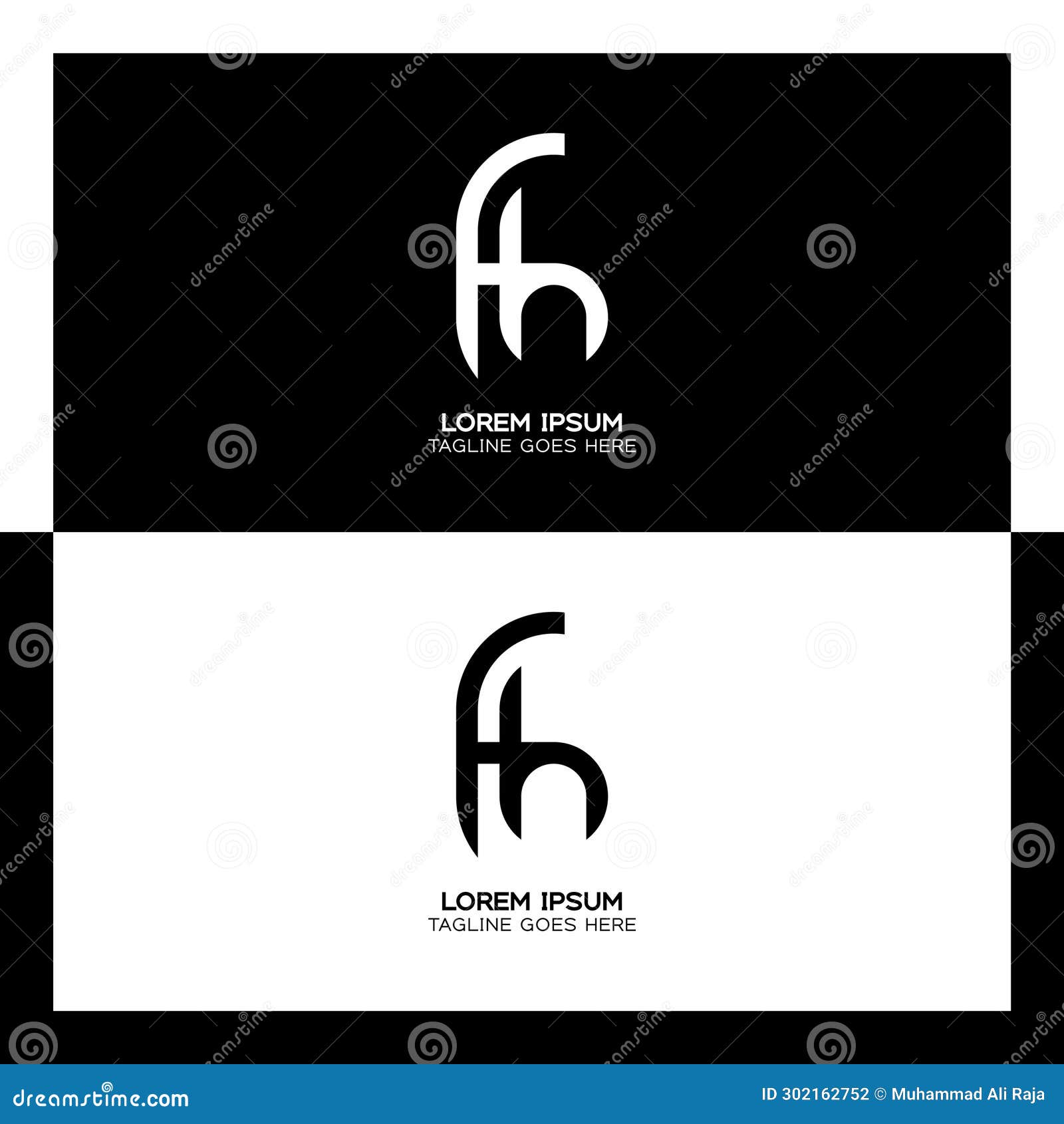 FH Initial Letters Linked Elegant Logo. Letter F and H Pattern Design ...