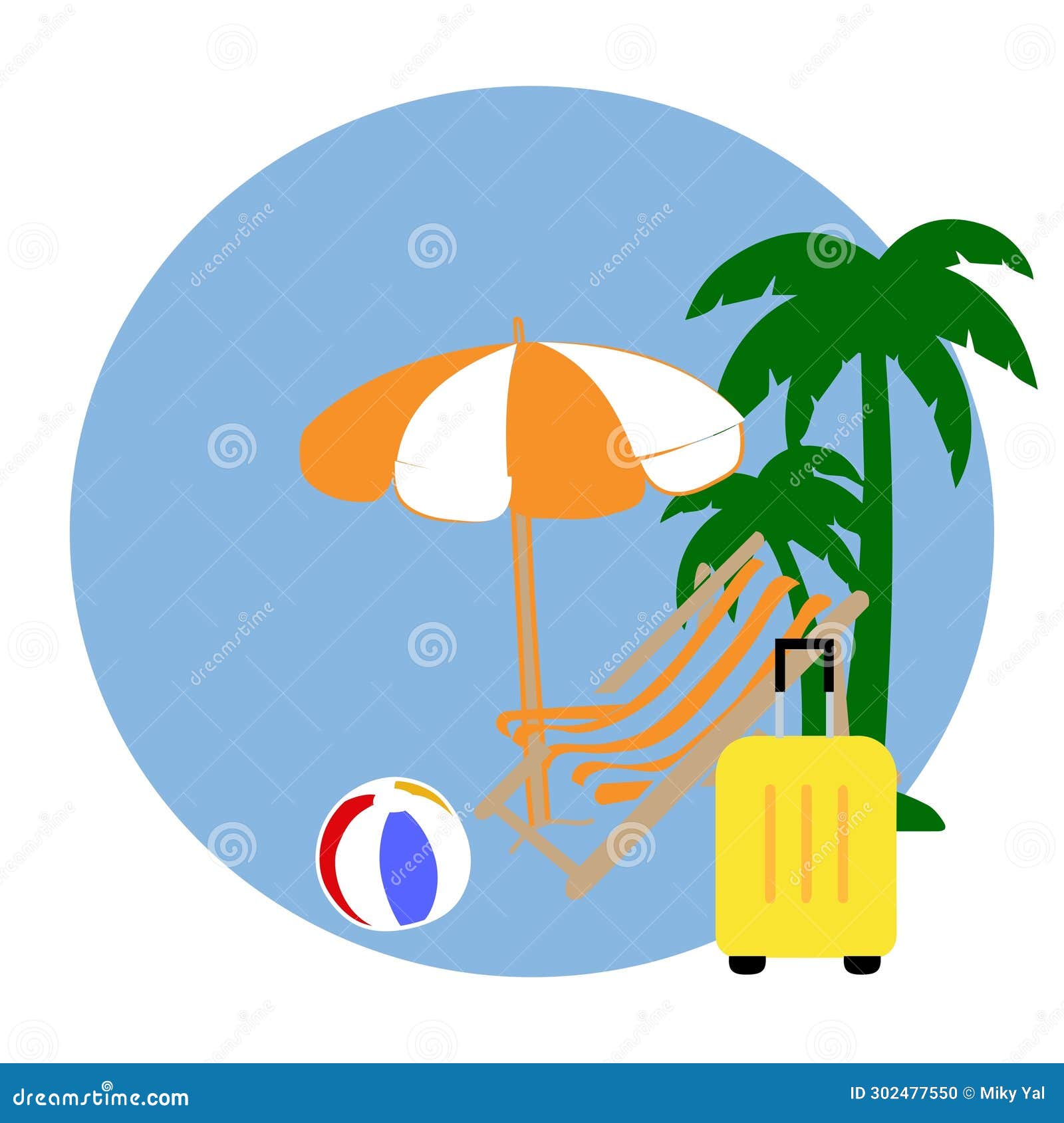 Summer Holiday Beach Vacation Theme Podium with Summer Set Beach Elements Stock Vector ...