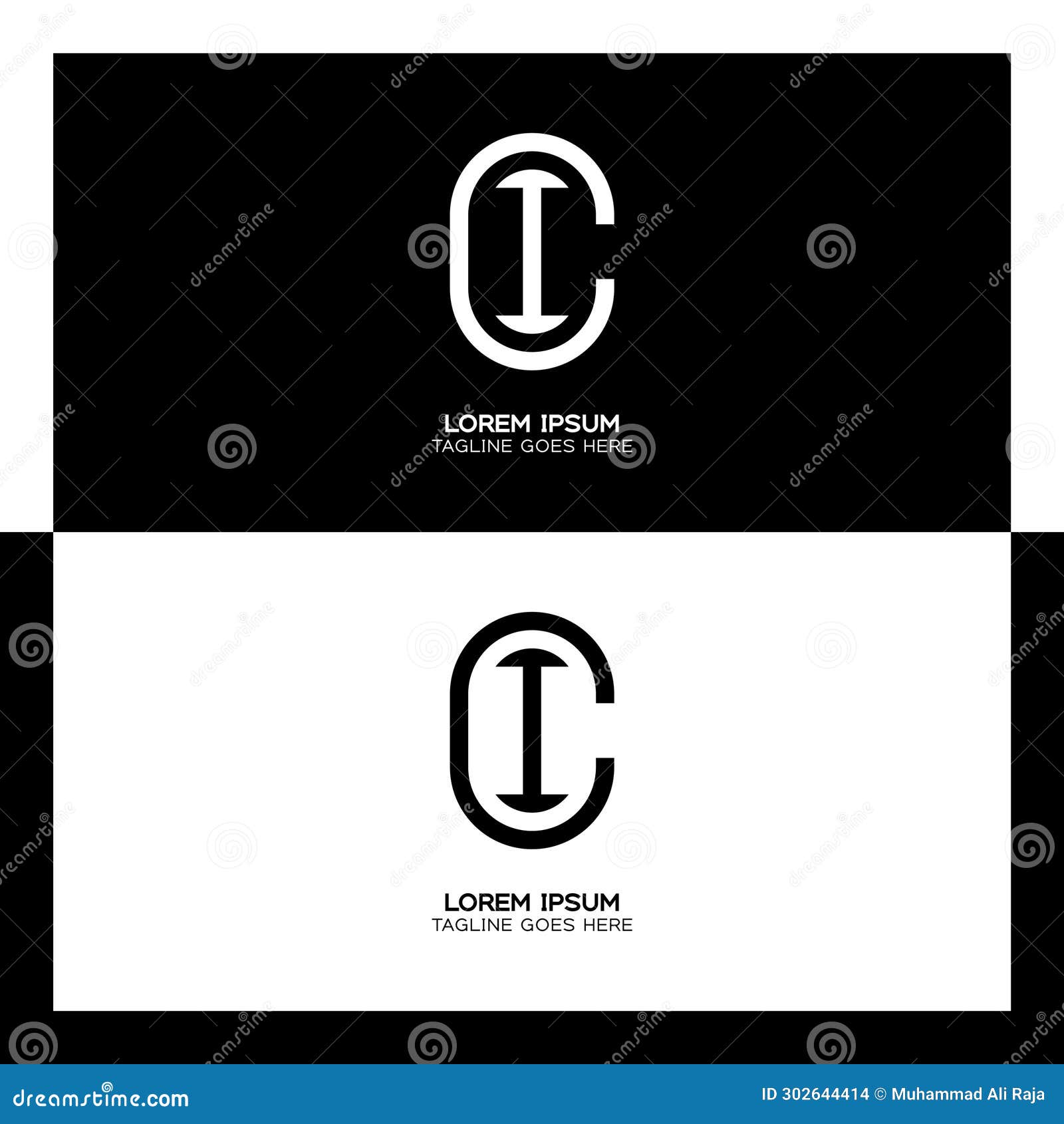 CI Initial Letters Linked Elegant Logo. Letter C and I Pattern Design ...