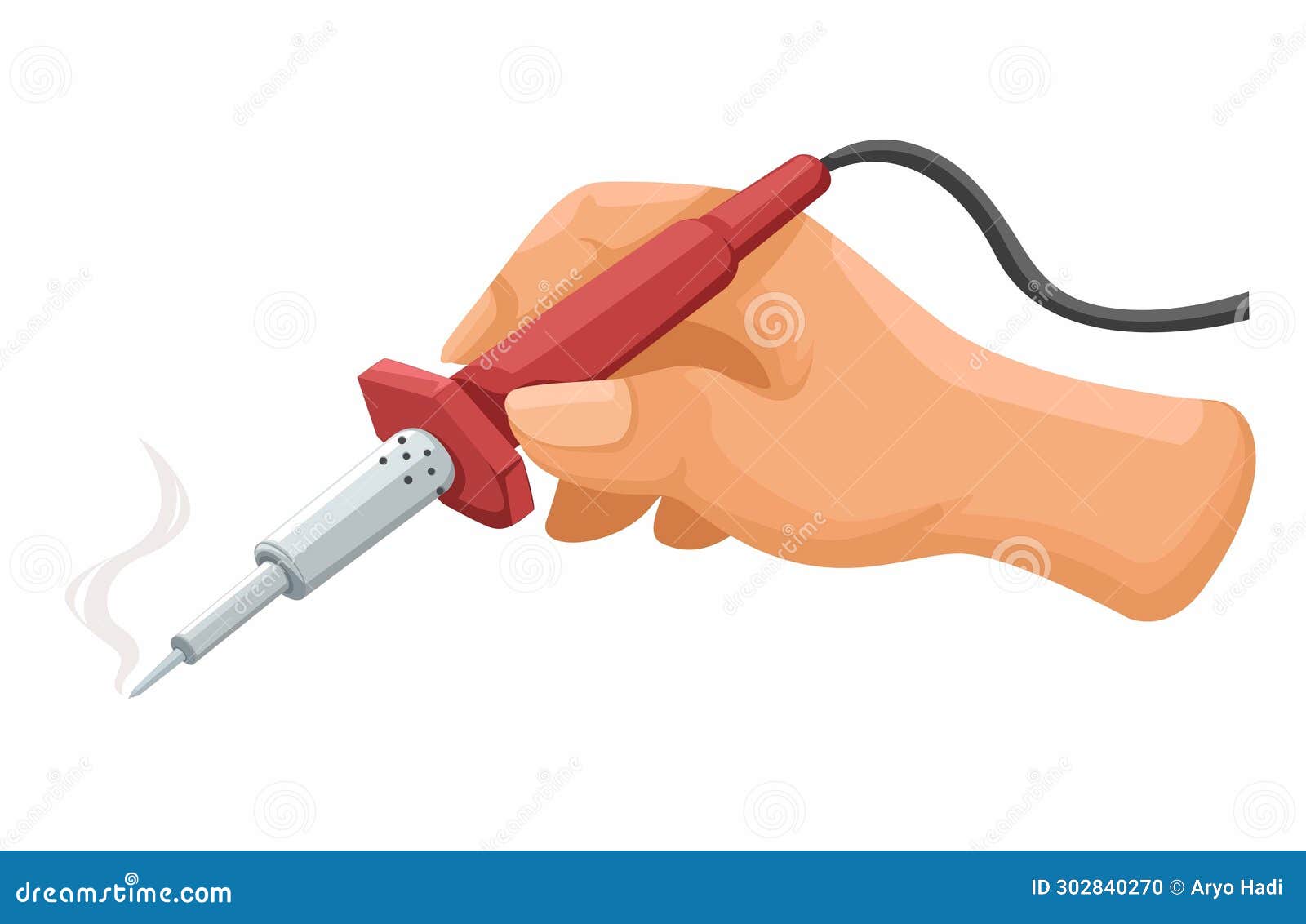 Hand Holding Soldering Iron Symbol Cartoon Illustration Vector Stock ...