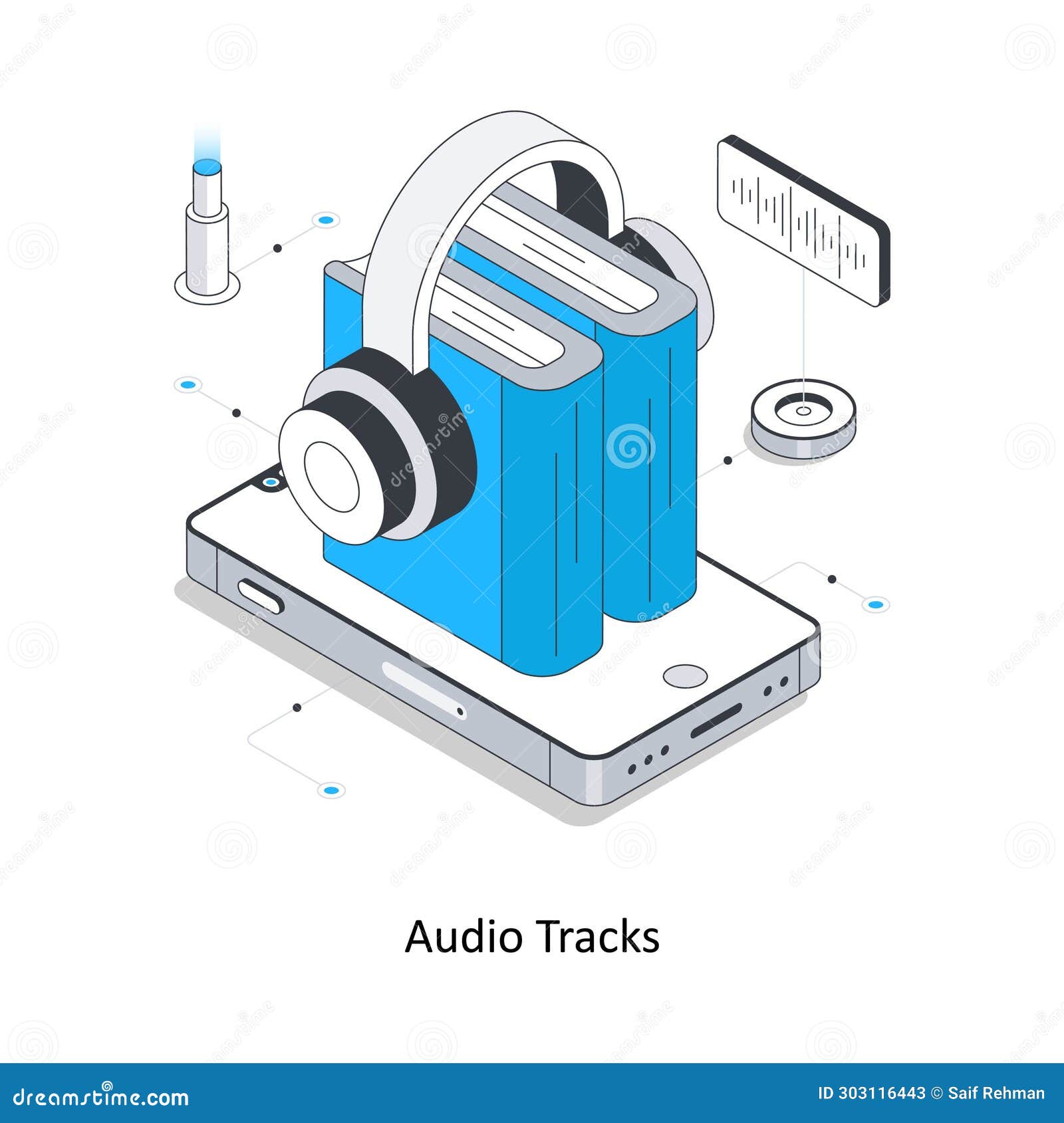 Audio Tracks Isometric Stock Illustration. EPS File Stock Vector ...