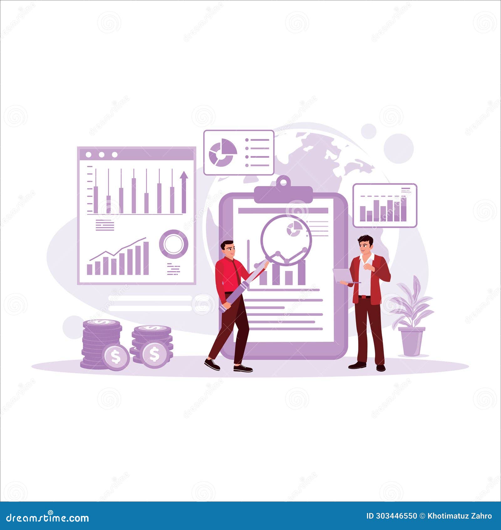 Workflow Concept. Investment Consultant Businessman Analyzing Company ...