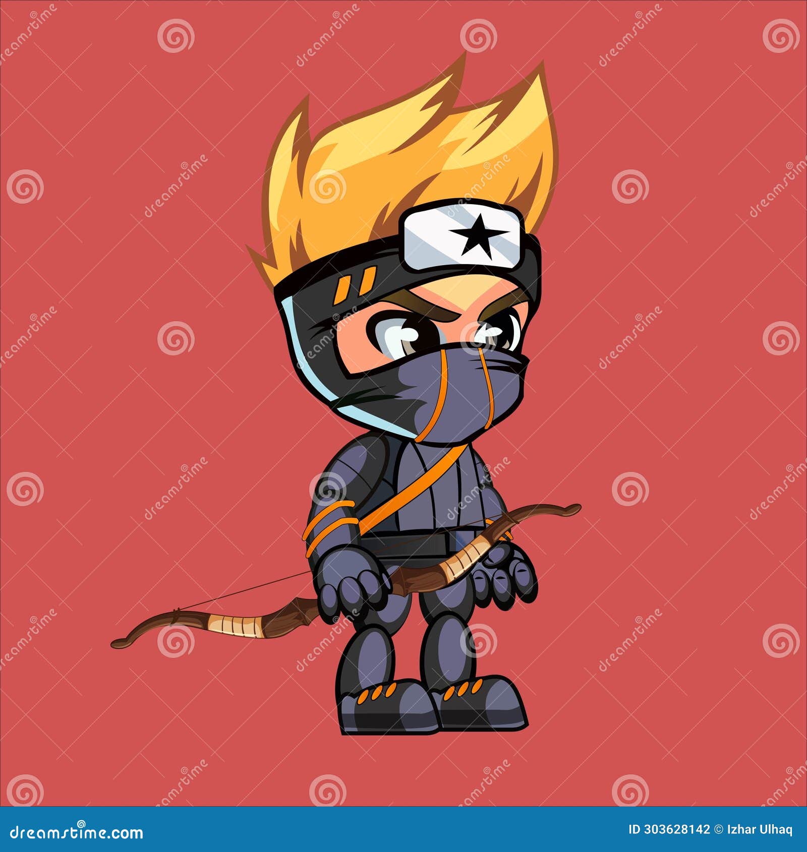 2D Game Character Sprite with Archery Art Illustration Stock Vector ...