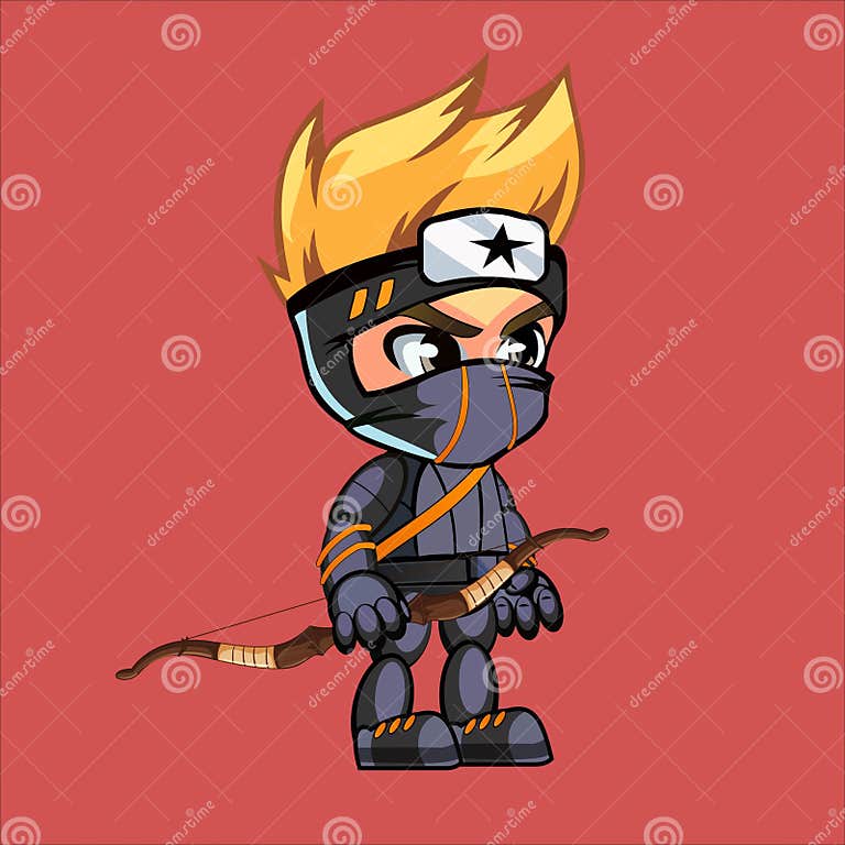 2D Game Character Sprite with Archery Art Illustration Stock Vector ...