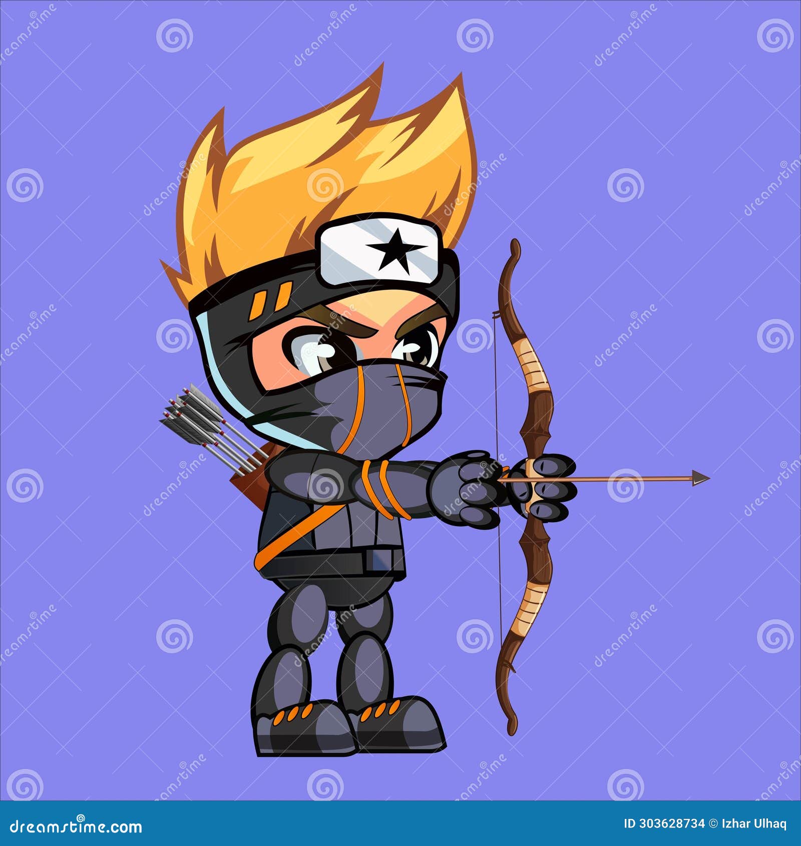 2D Game Character Sprite with Archery Art Illustration Stock Vector ...