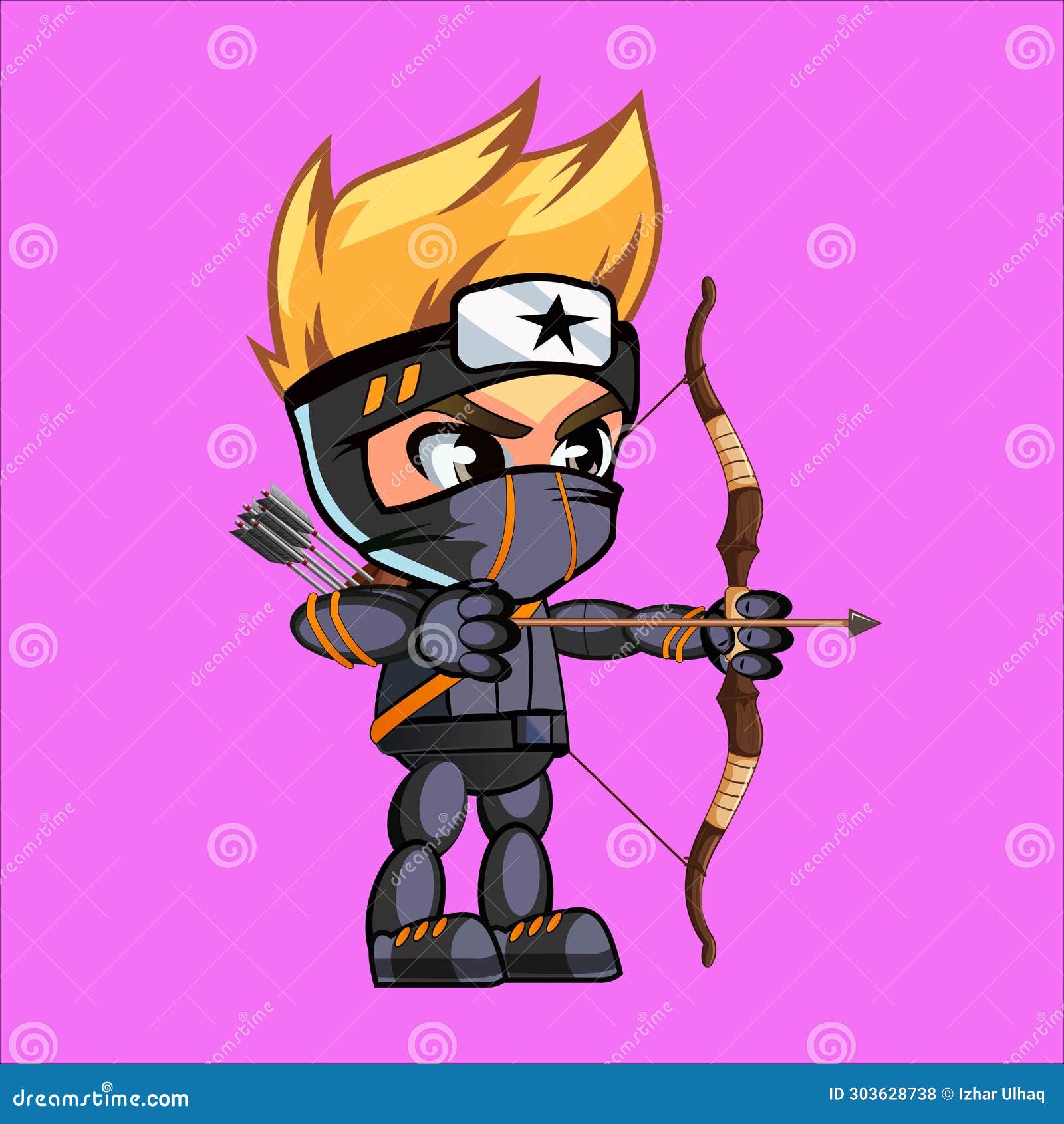 2D Game Character Sprite with Archery Art Illustration Stock Vector ...