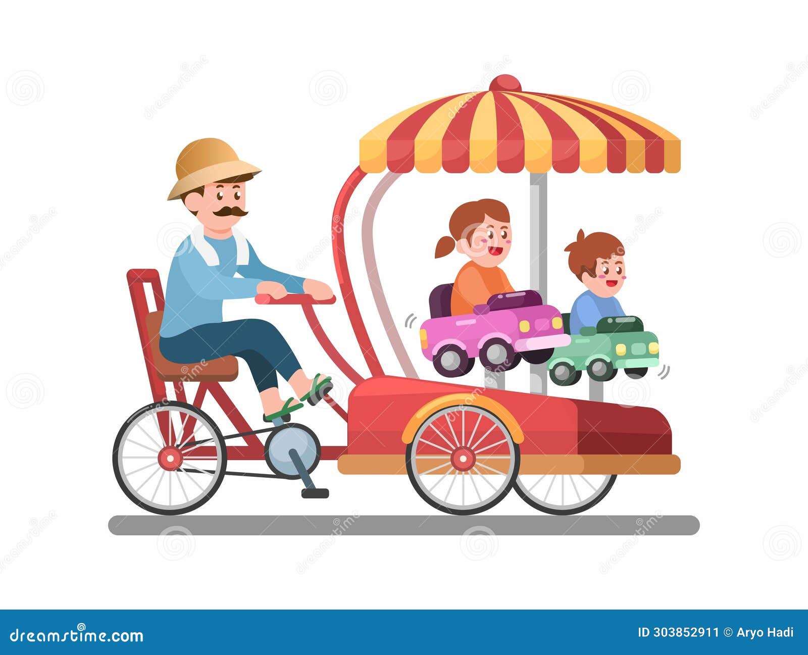 Odong-Odong Indonesian Traditional Kiddie Cartoon Illustration Vector ...