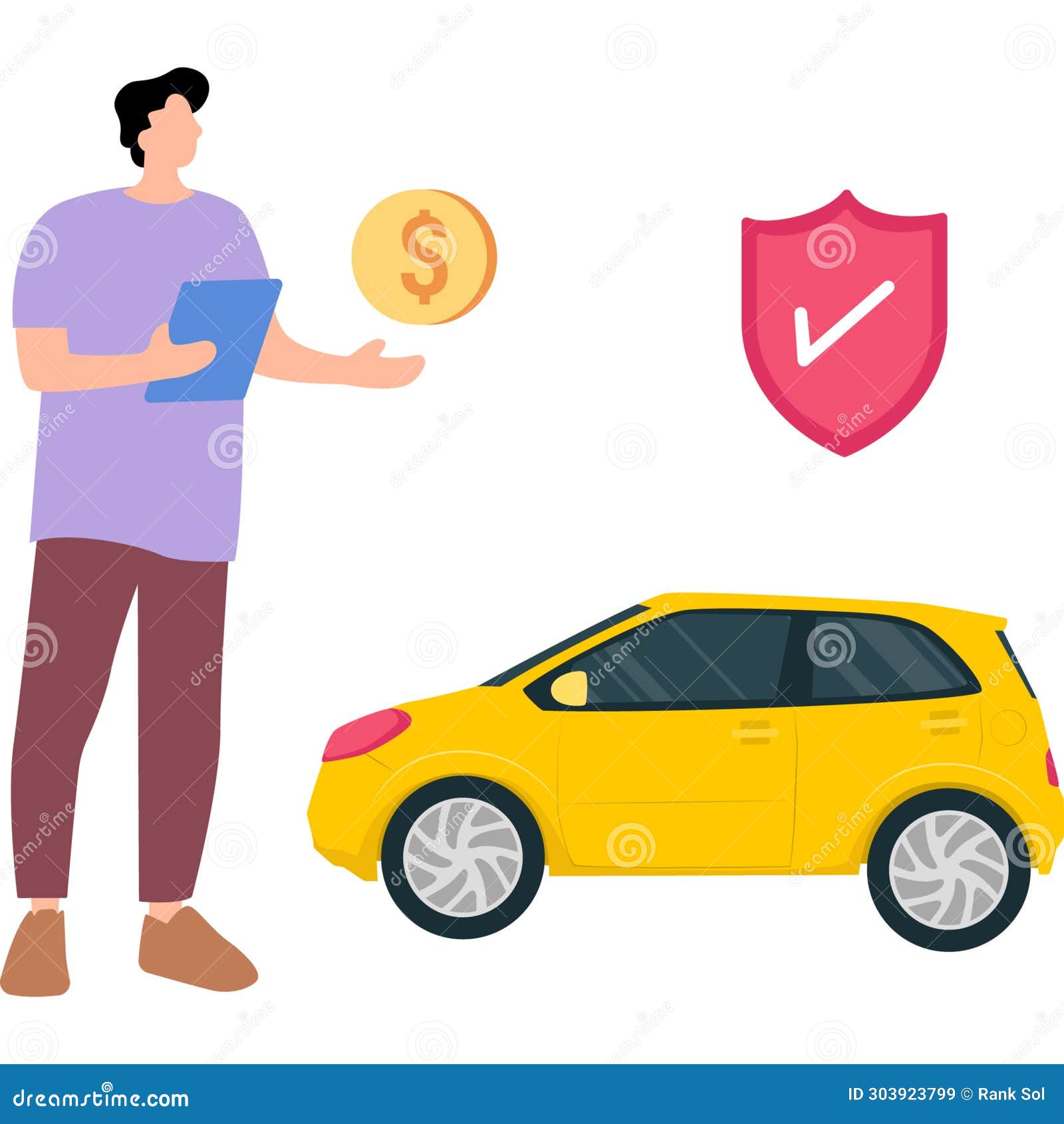 Car Insurance Illustration Which Can Easily Edit and Modify Stock ...