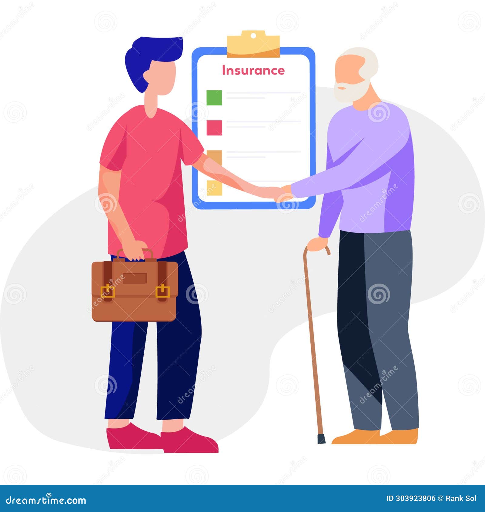 Pension Insurance Illustration Which Can Easily Edit and Modify Stock ...