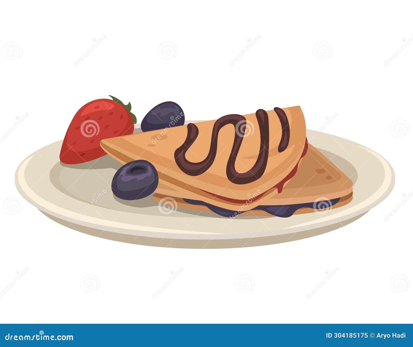 Crepes on Plate Cartoon Illustration Vector Stock Vector - Illustration ...