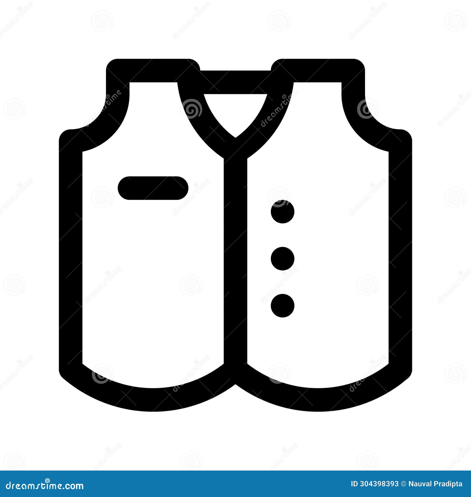 Vest Outline Style Icon stock vector. Illustration of vector - 304398393