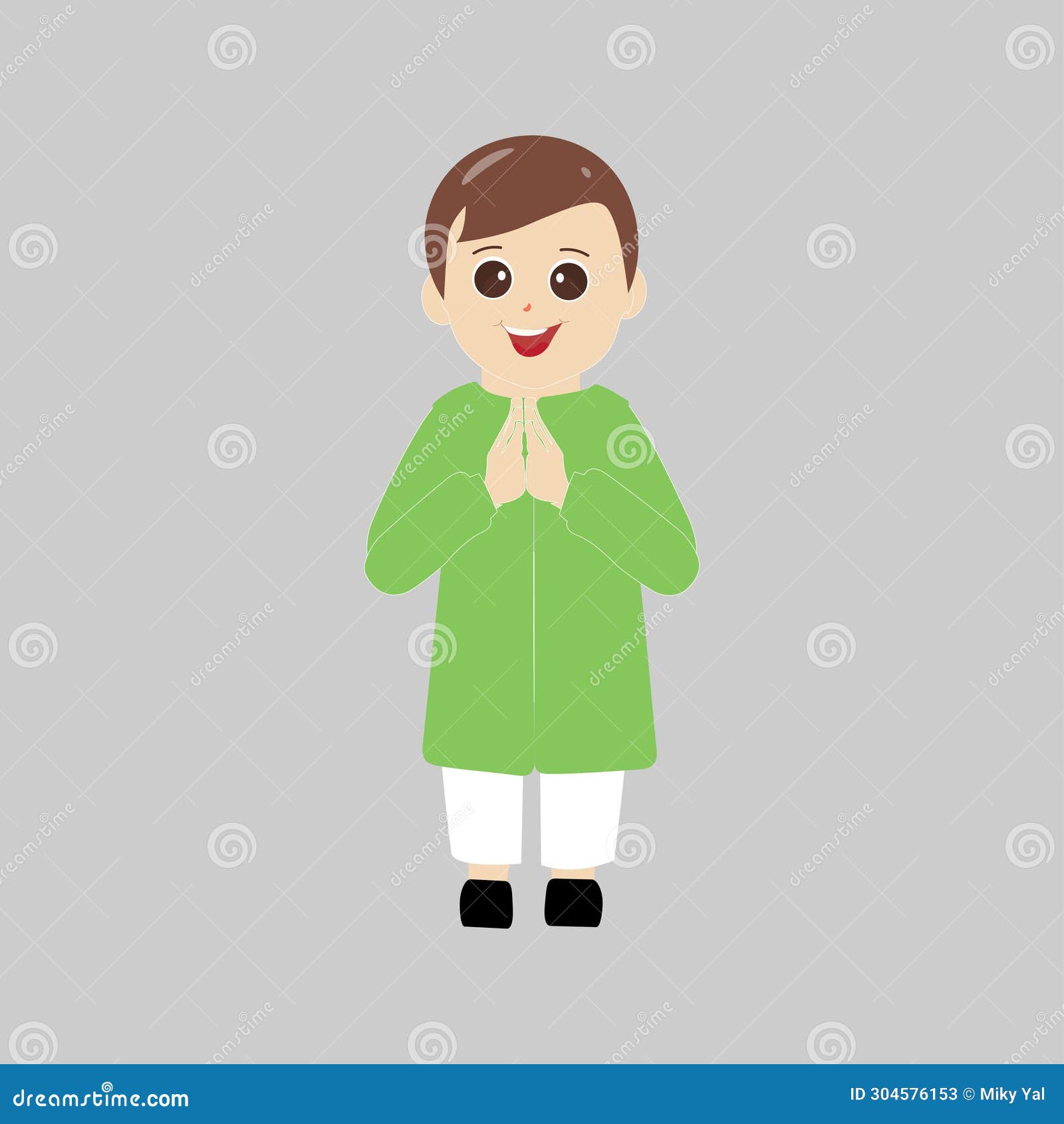 Muslim Boy Cartoon Illustration for Ramadan Kareem and Islamic Culture ...