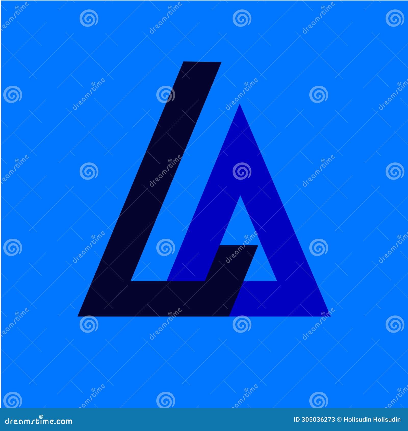 Letter L a Logo Design,blue Triangle Shape Stock Illustration ...
