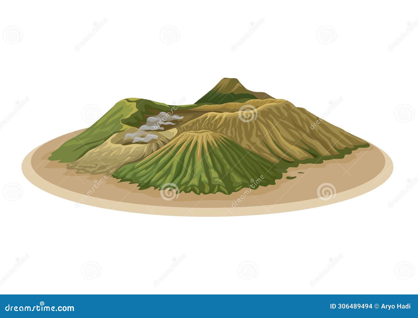 Bromo Mountain Indonesia Illustration Vector Stock Vector ...