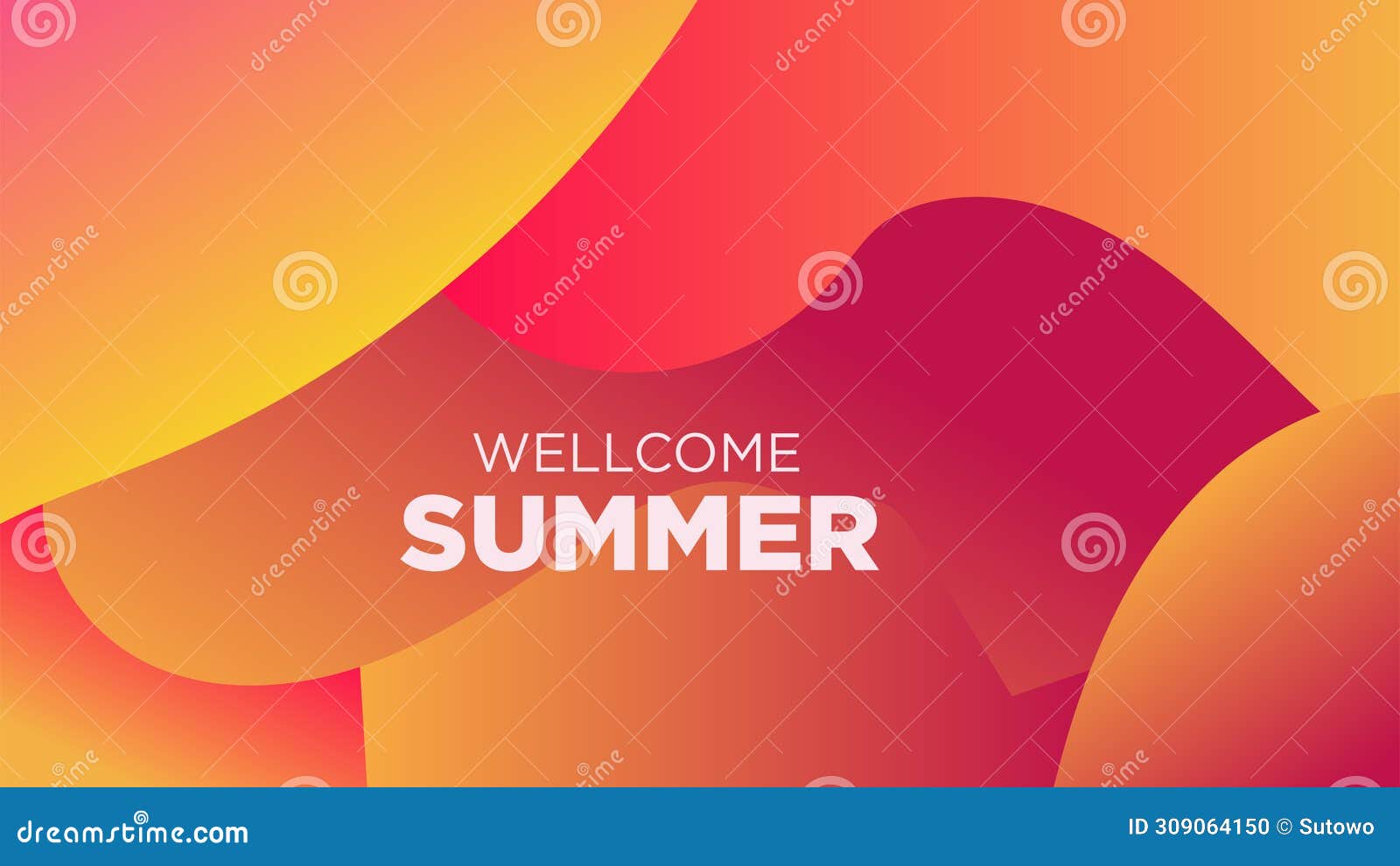 Abstract Gradient Red and Yellow Hot Wave for Wellcome Summer Banner or ...