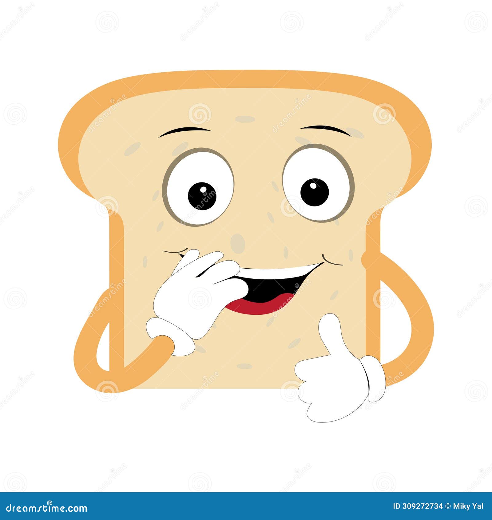 Happy Bread Slice Cartoon Mascot Character, Funny Sandwich Cartoon ...