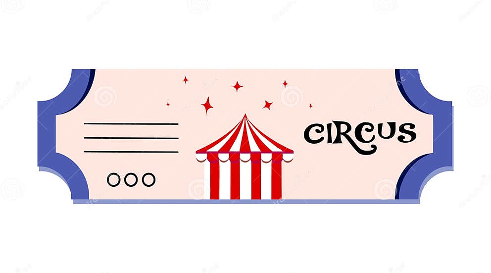 Blank Circus Ticket Design, Vector Illustration Stock Vector ...