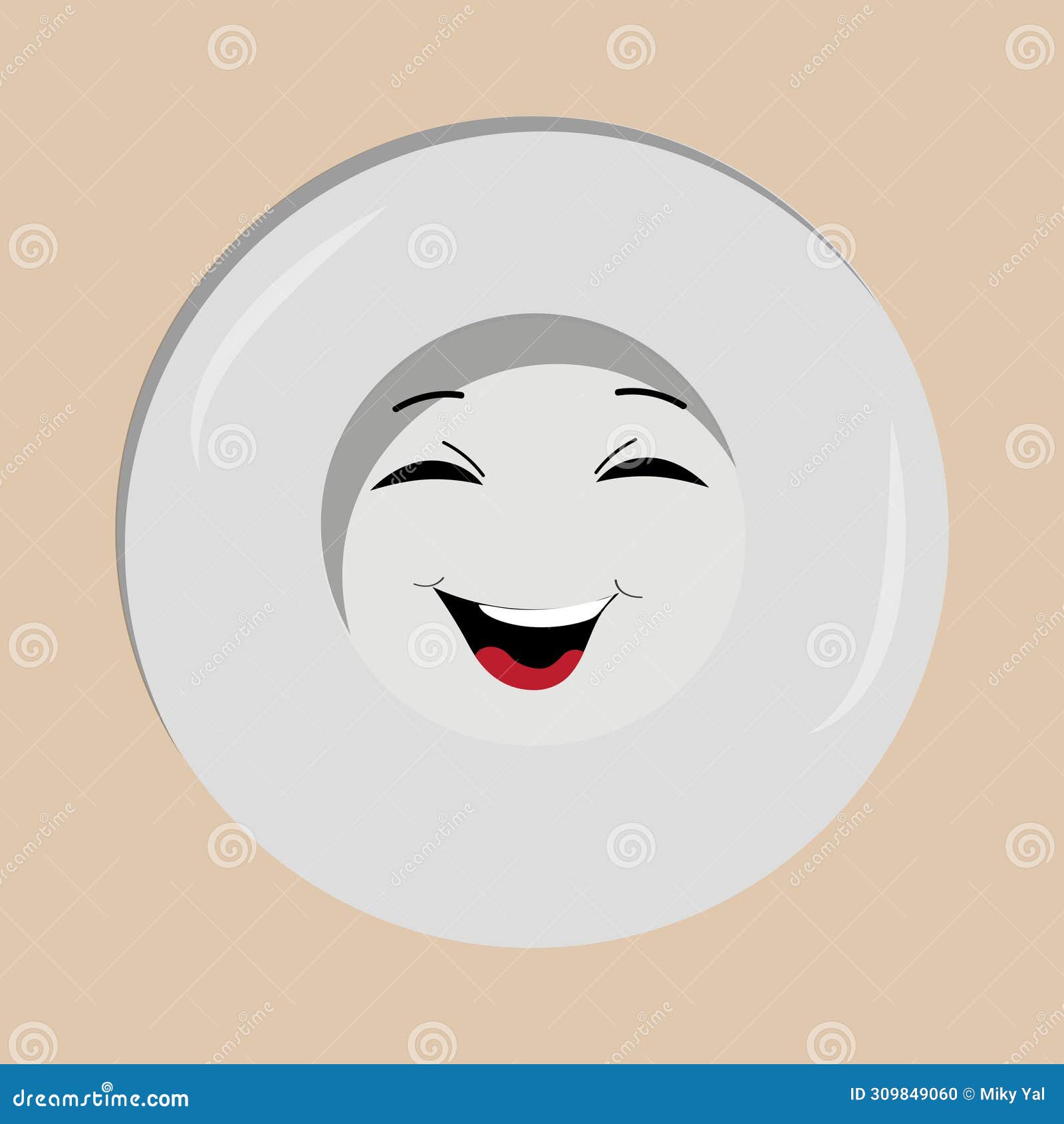 Plate Cartoon Character, with Different Expressions, Happy Mood, Sad ...