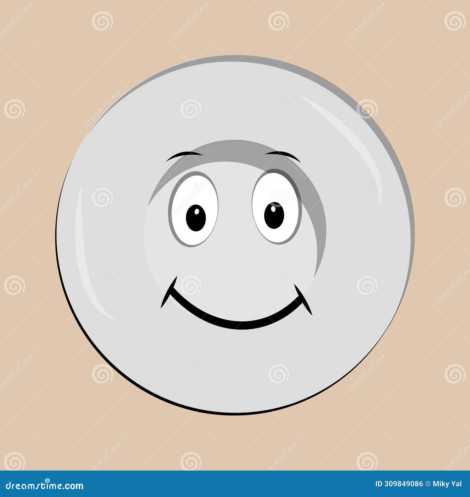 Plate Cartoon Character, with Different Expressions, Happy Mood, Sad ...