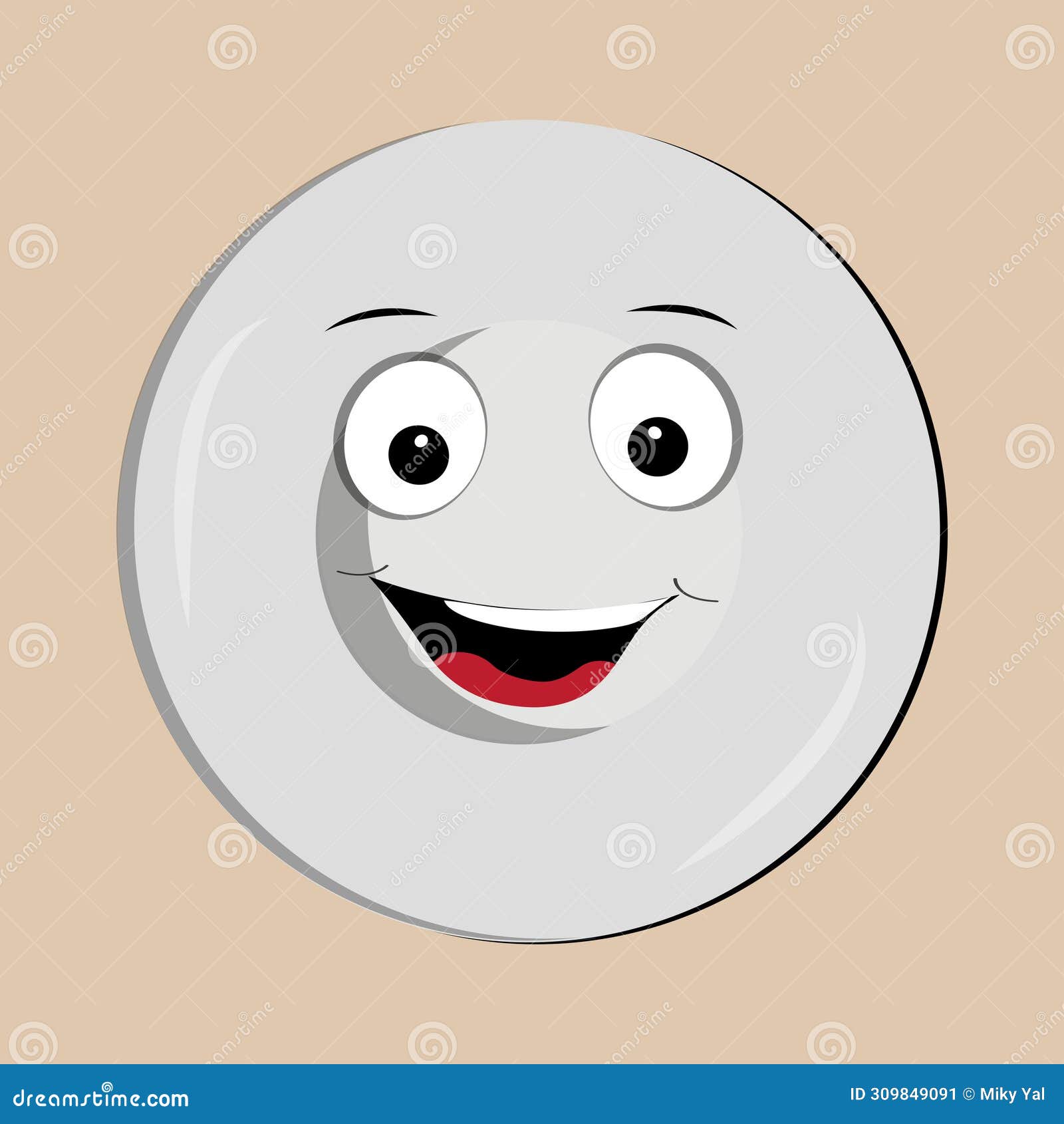 Plate Cartoon Character, with Different Expressions, Happy Mood, Sad ...