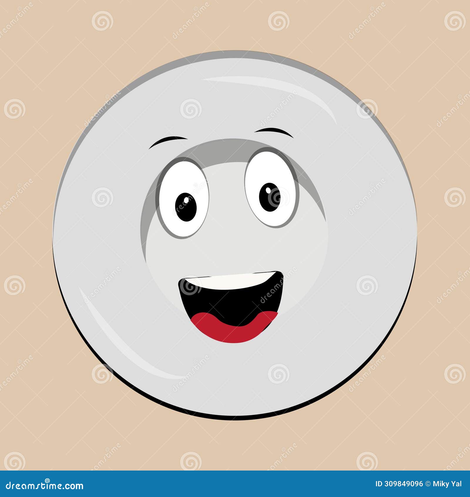 Plate Cartoon Character, with Different Expressions, Happy Mood, Sad ...