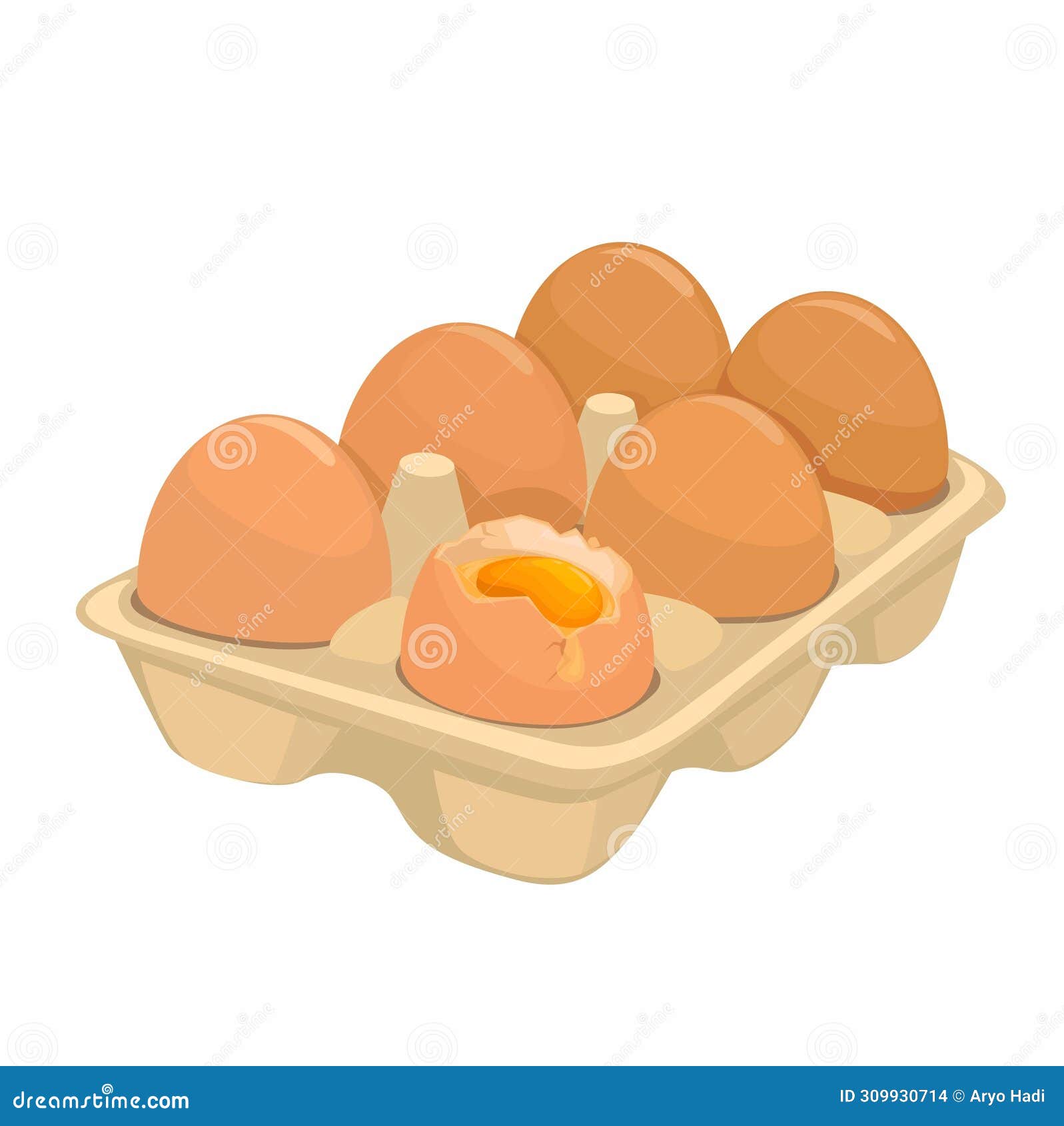 Egg in Box Cartoon Illustration Vector Stock Vector - Illustration of ...