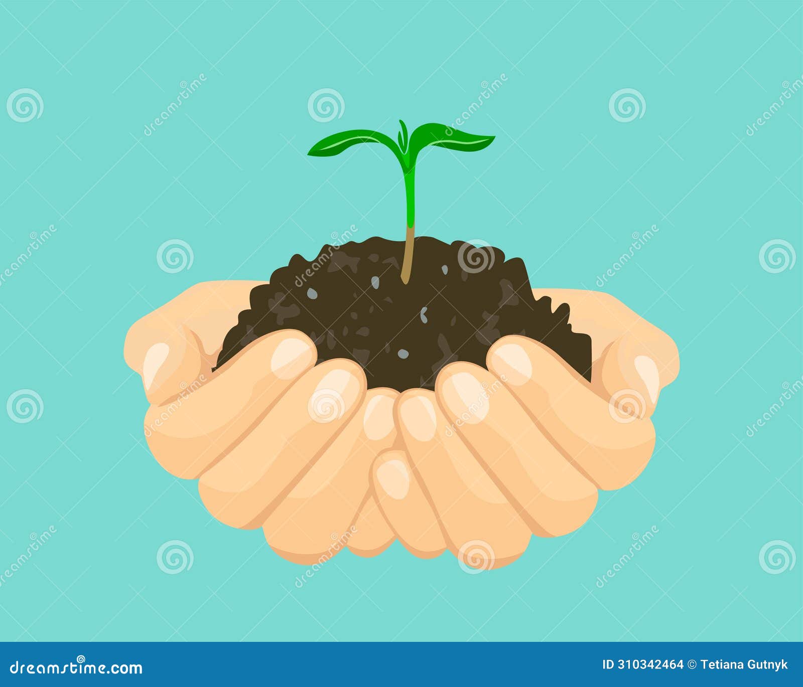 Green Plant with Soil in Hands. Environment Protection Concept Stock ...