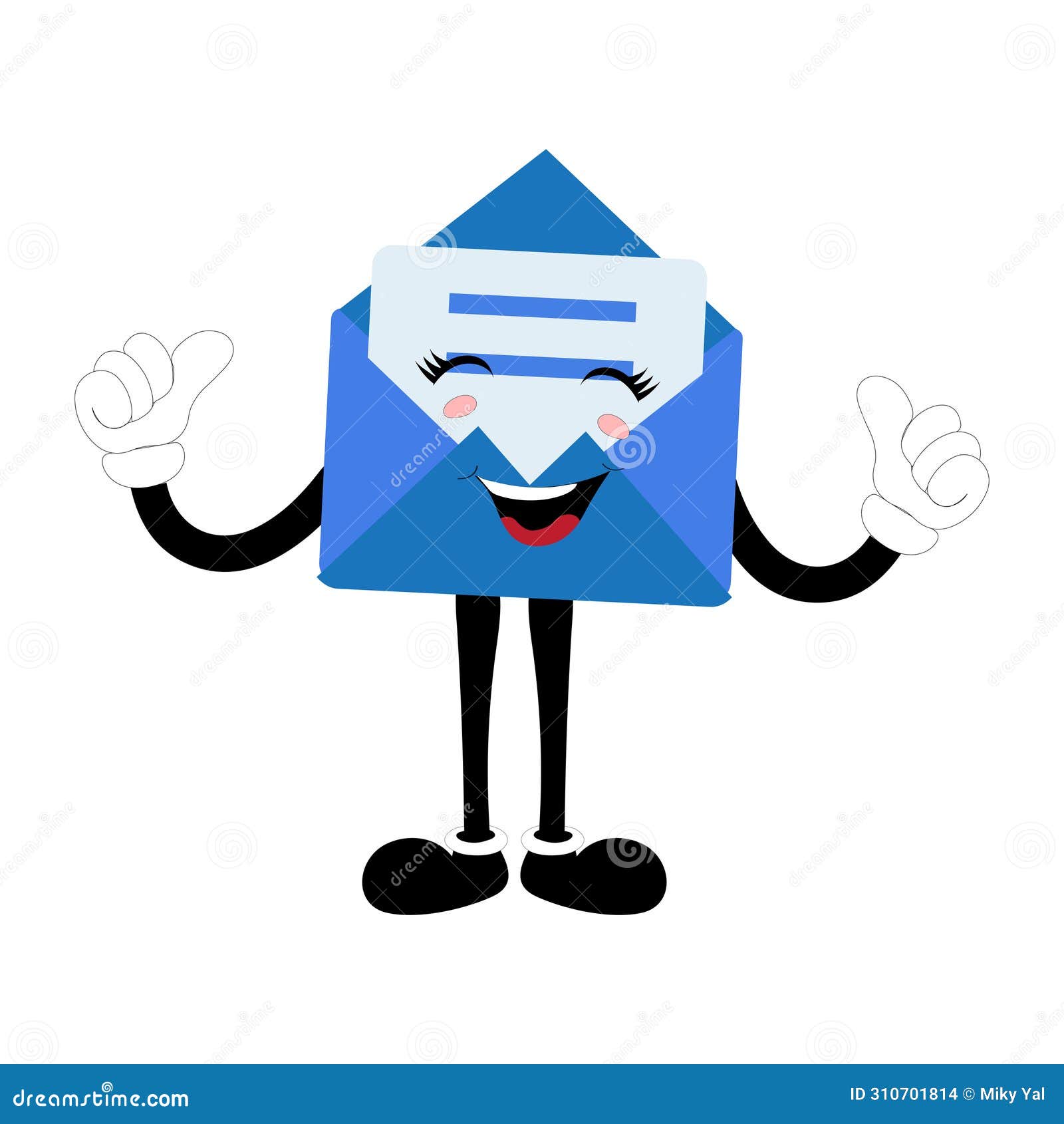 Envelope Cartoon Mascot Character, Cartoon Illustration with a Gesture ...