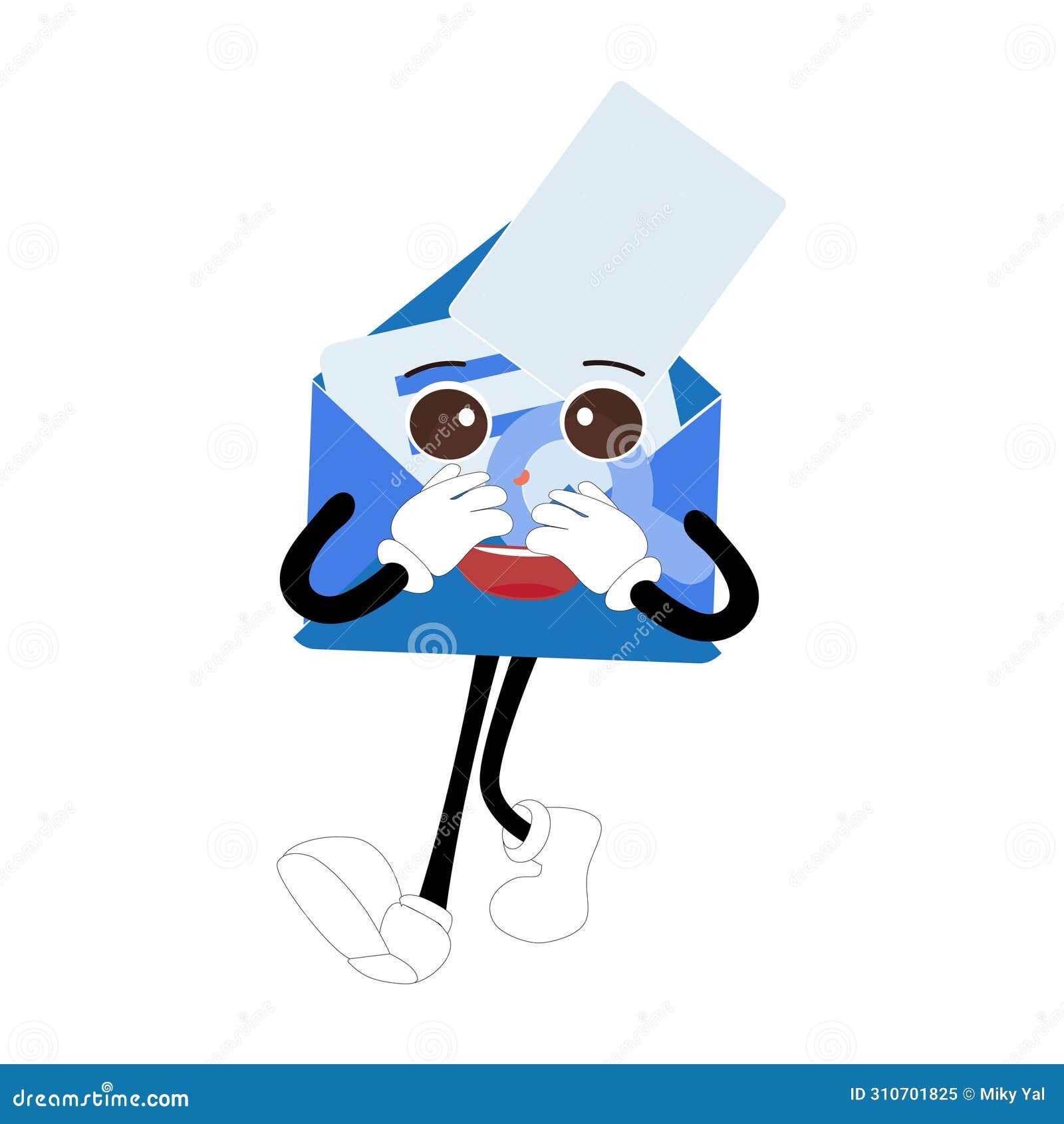 Envelope Cartoon Mascot Character, Cartoon Illustration with a Gesture ...