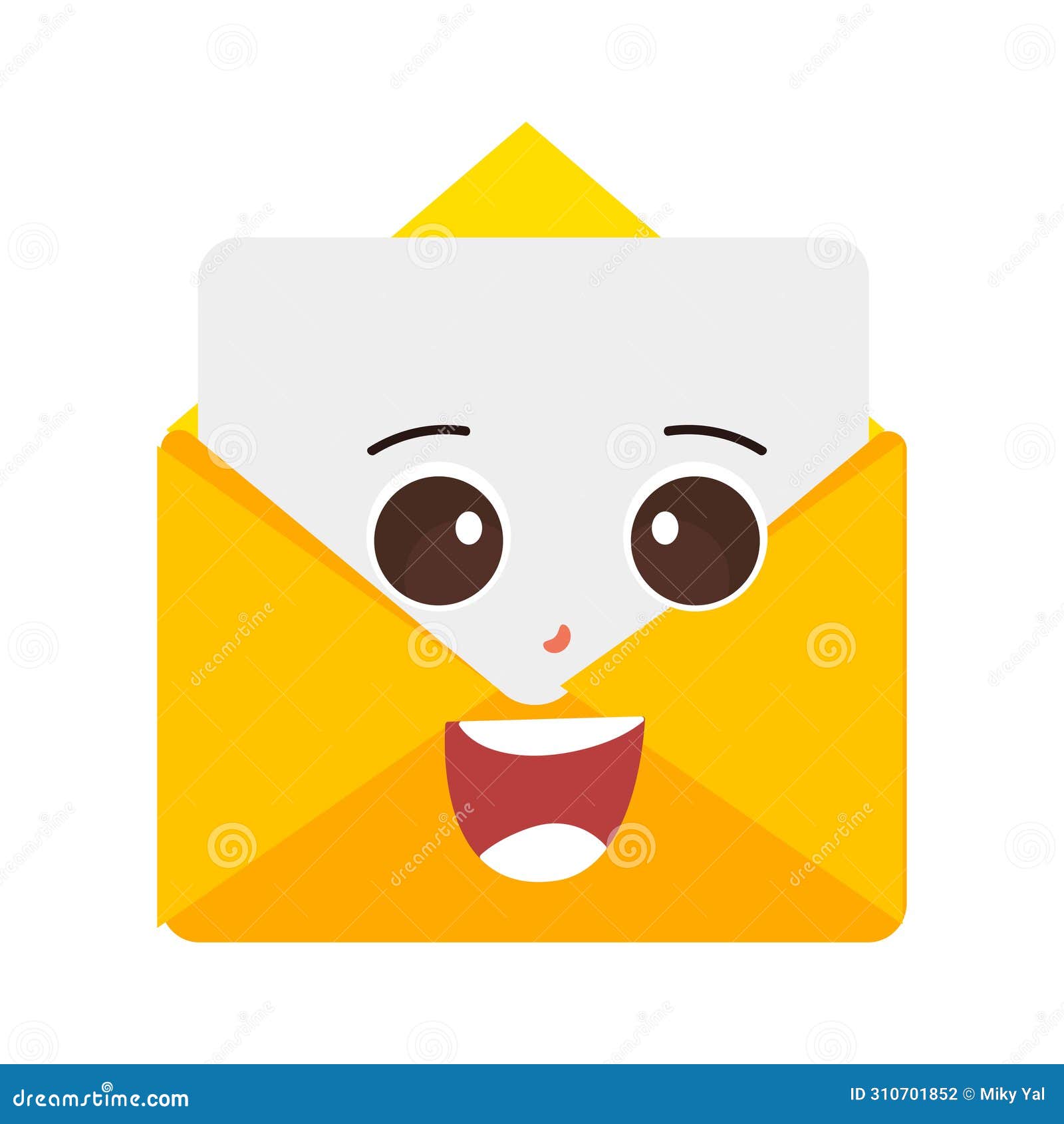 Envelope Cartoon Mascot Character, Cartoon Illustration with a Gesture ...