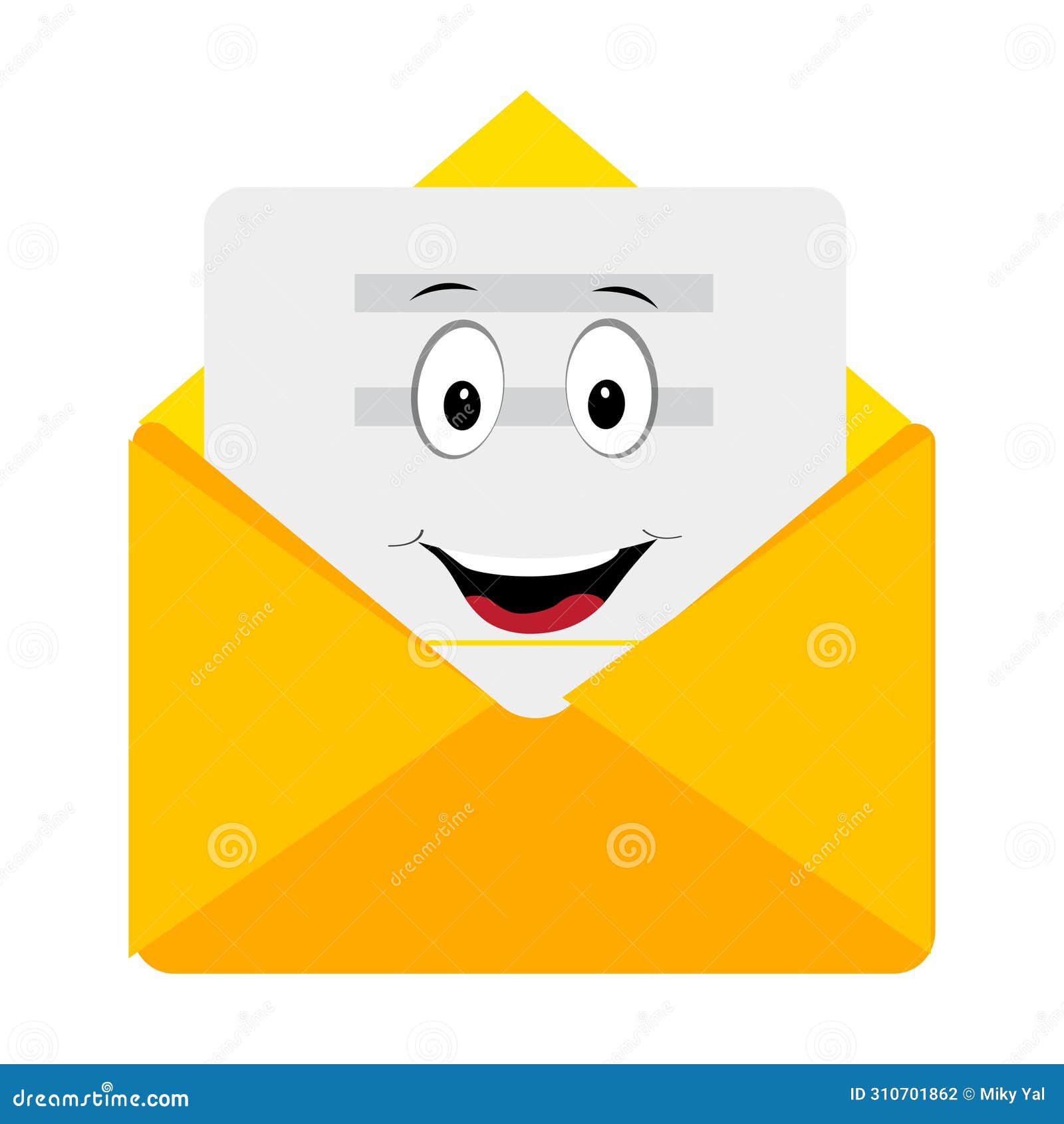 Envelope Cartoon Mascot Character, Cartoon Illustration with a Gesture ...