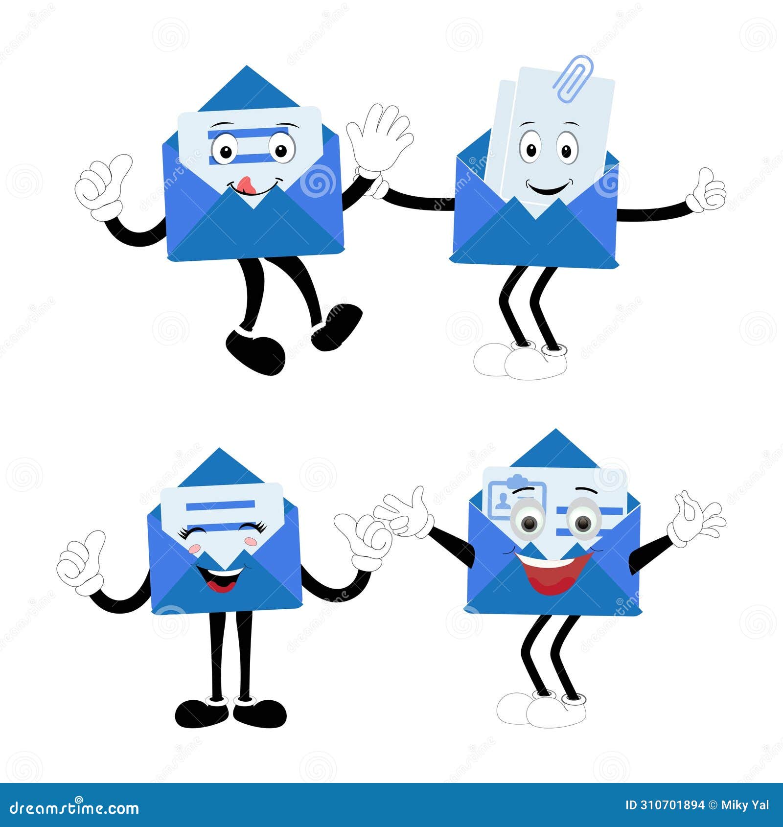 Envelope Cartoon Mascot Character, Cartoon Illustration with a Gesture ...