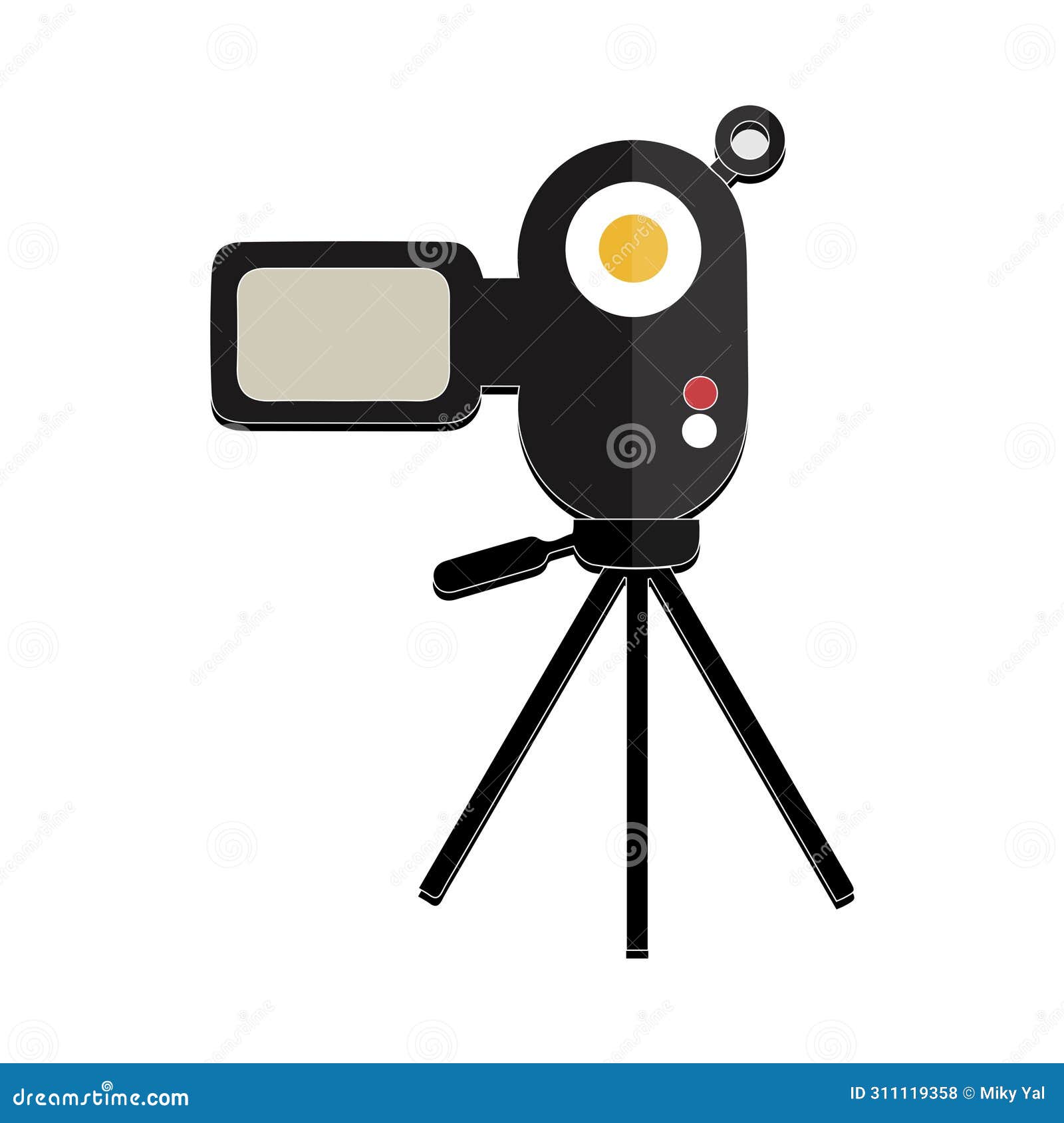 Camera Tripod Icon and Movie Camera on a Tripod. Making a Movie Single ...