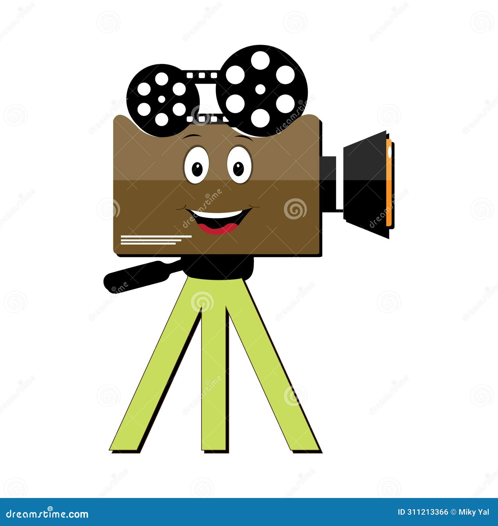 Movie Camera Mascots Character, Retro Movie Film Mascot Cartoon Stock ...