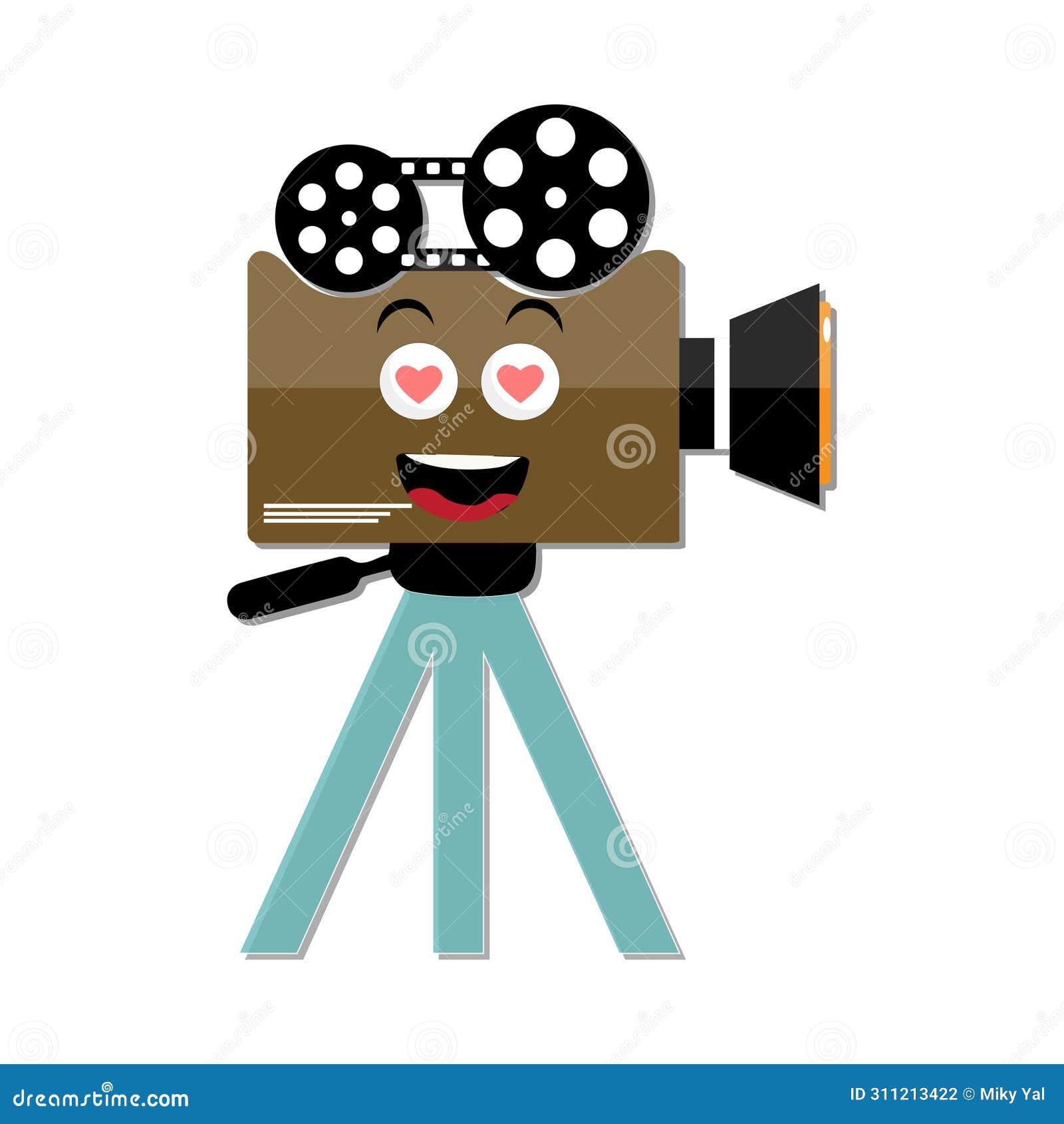 Movie Camera Mascots Character, Retro Movie Film Mascot Cartoon Stock ...