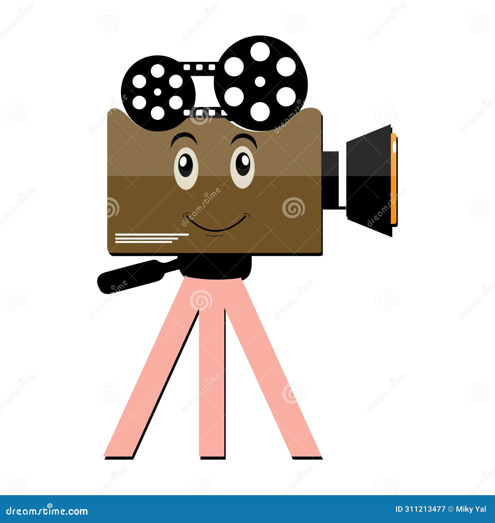 Movie Camera Mascots Character, Retro Movie Film Mascot Cartoon Stock ...