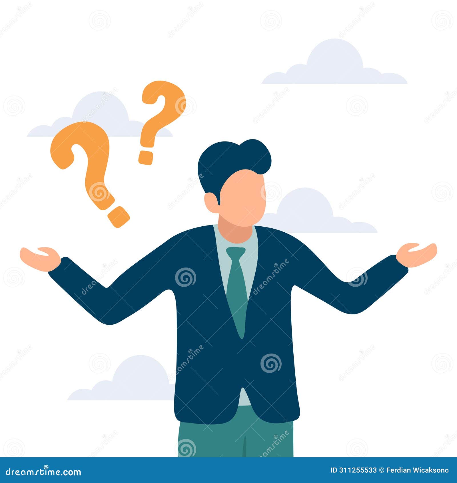 Business Doubt And Think For Question Job. Woman Suspicion And Advice ...