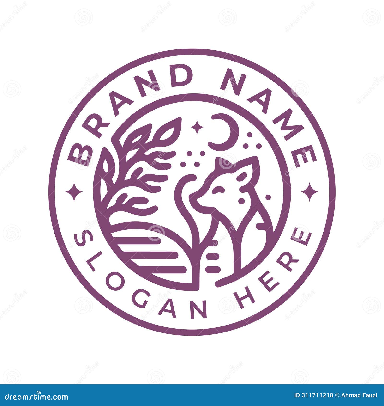 Elegant Monoline Logo for Nature Animal Stock Vector - Illustration of ...