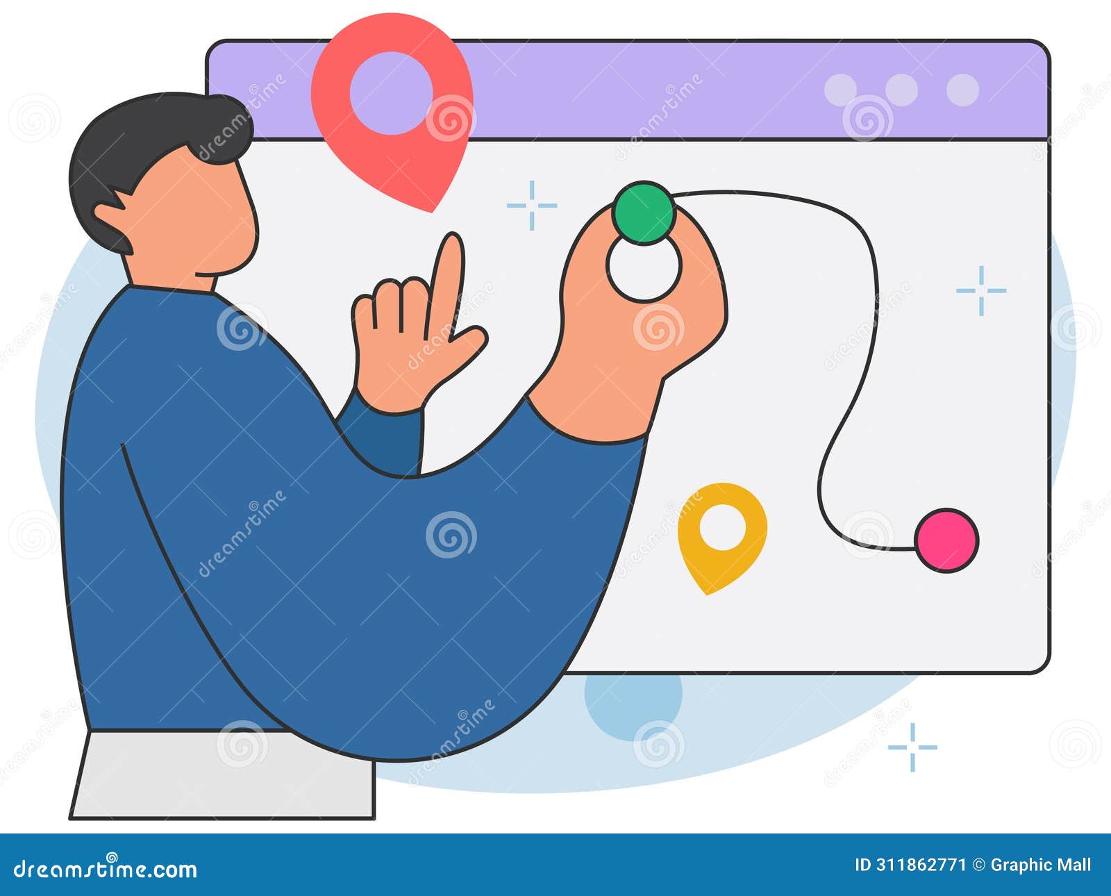 Professional Online Gps Location Map and Route Stock Vector ...