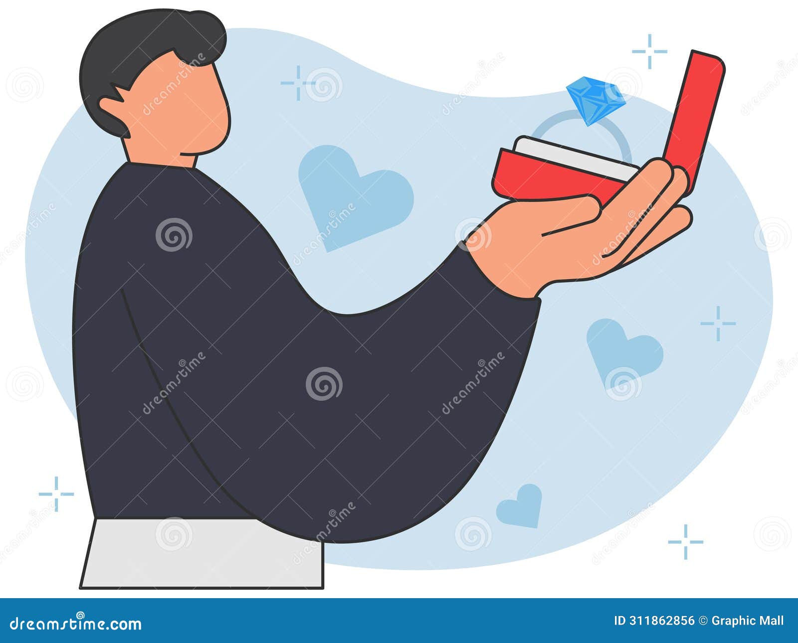 Set Of Engagement Proposal Cartoon Icon Design Template With Various ...