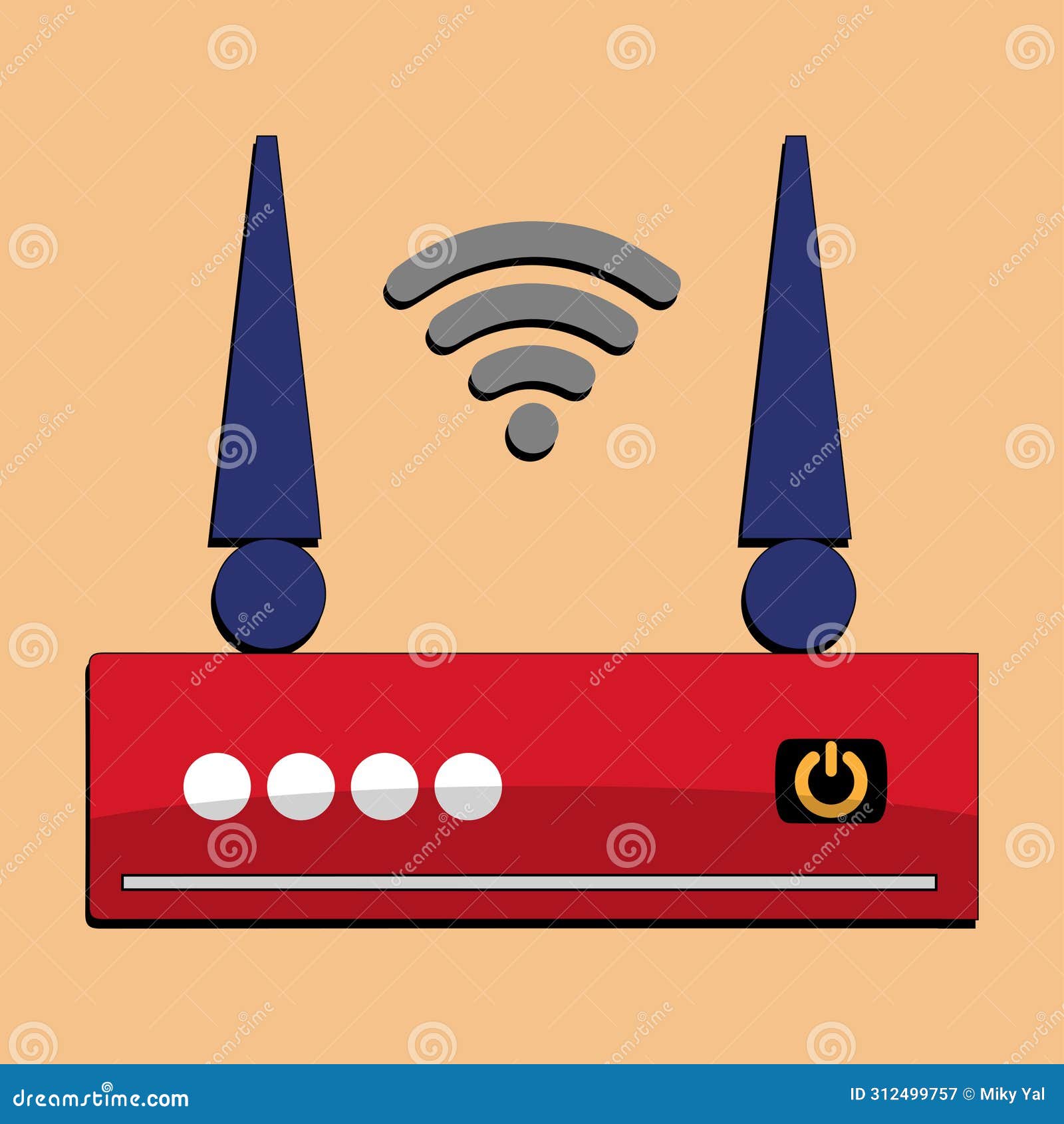 Wifi Internet Icon in Comic Style, Wifi Router Icon Cartoon Vector ...