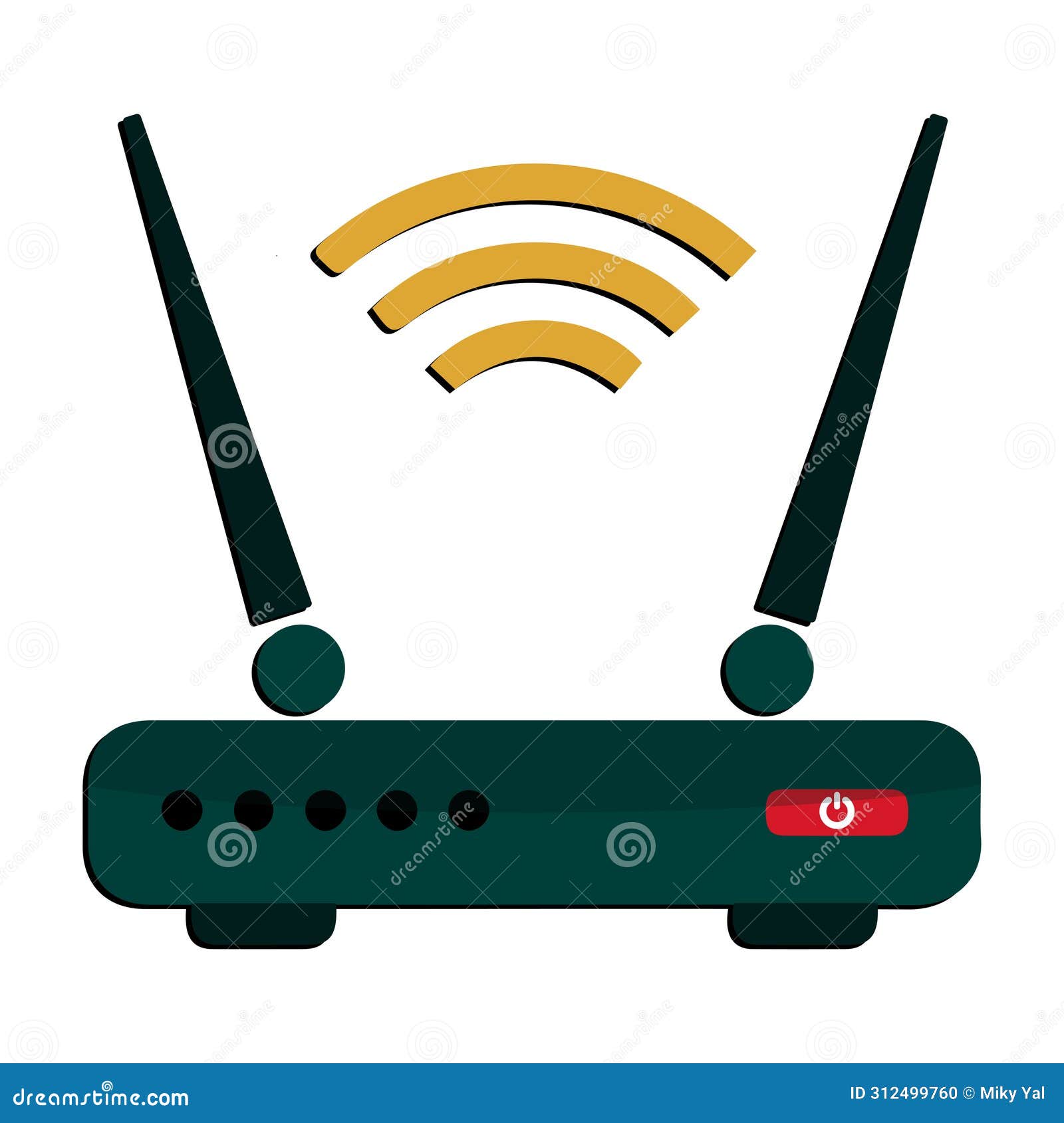 Wifi Internet Icon in Comic Style, Wifi Router Icon Cartoon Vector ...