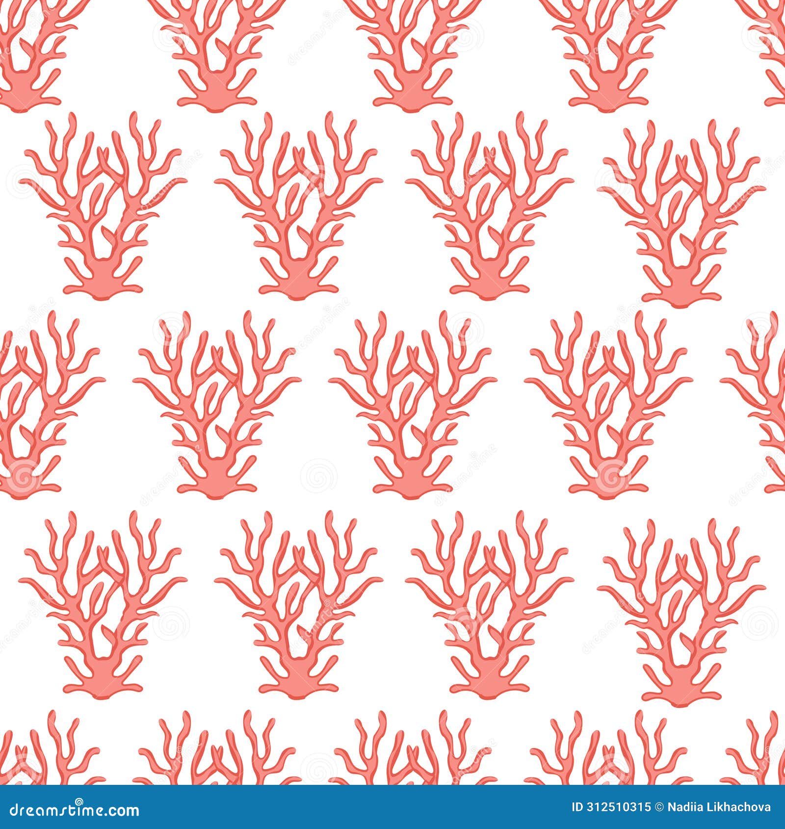 Corals Seamless Pattern. Trendy Sea Coral Pattern Stock Vector ...