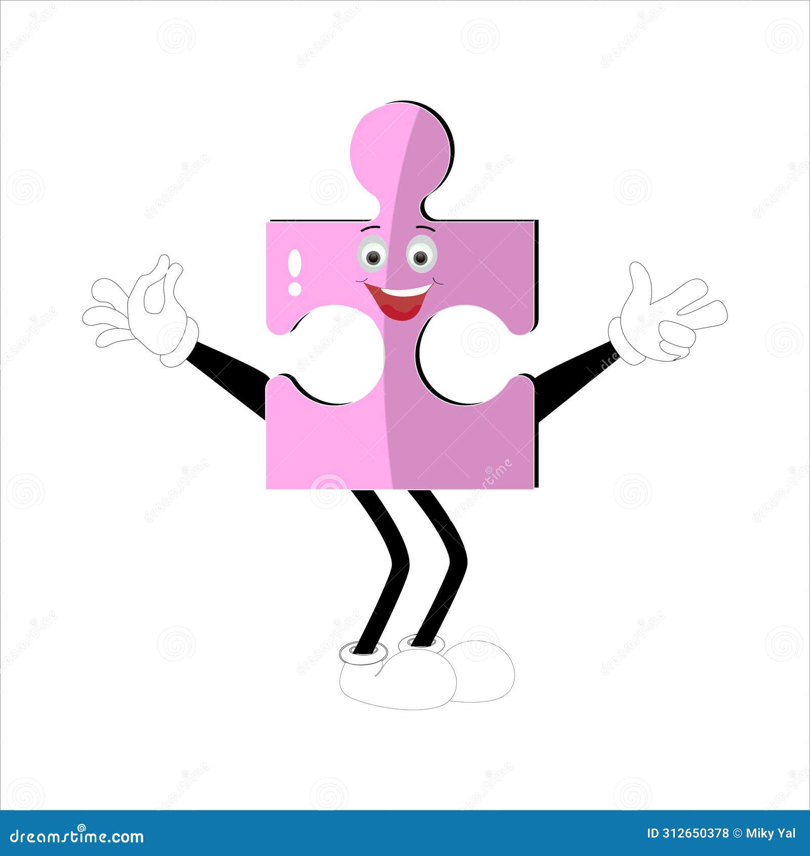 Puzzles Faces Funny Bright Puzzle Pieces Mascot Characters Stock Vector ...